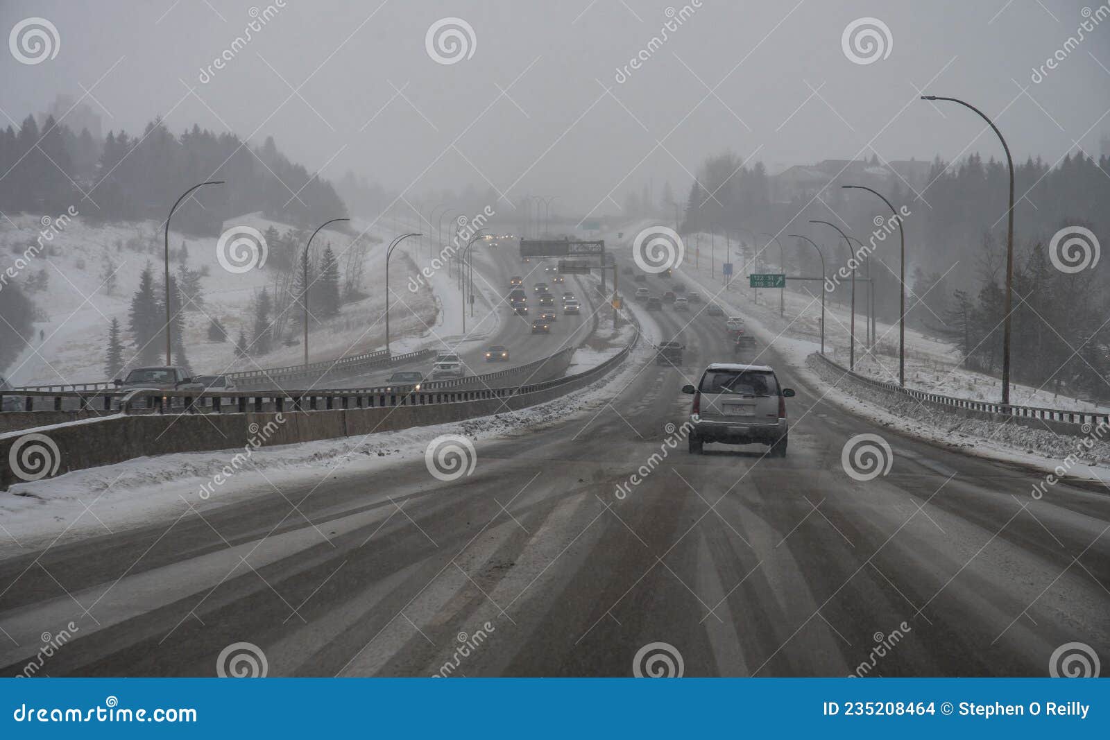 Winter Weather Highway Driving Edmonton Alberta Editorial Stock Image ...