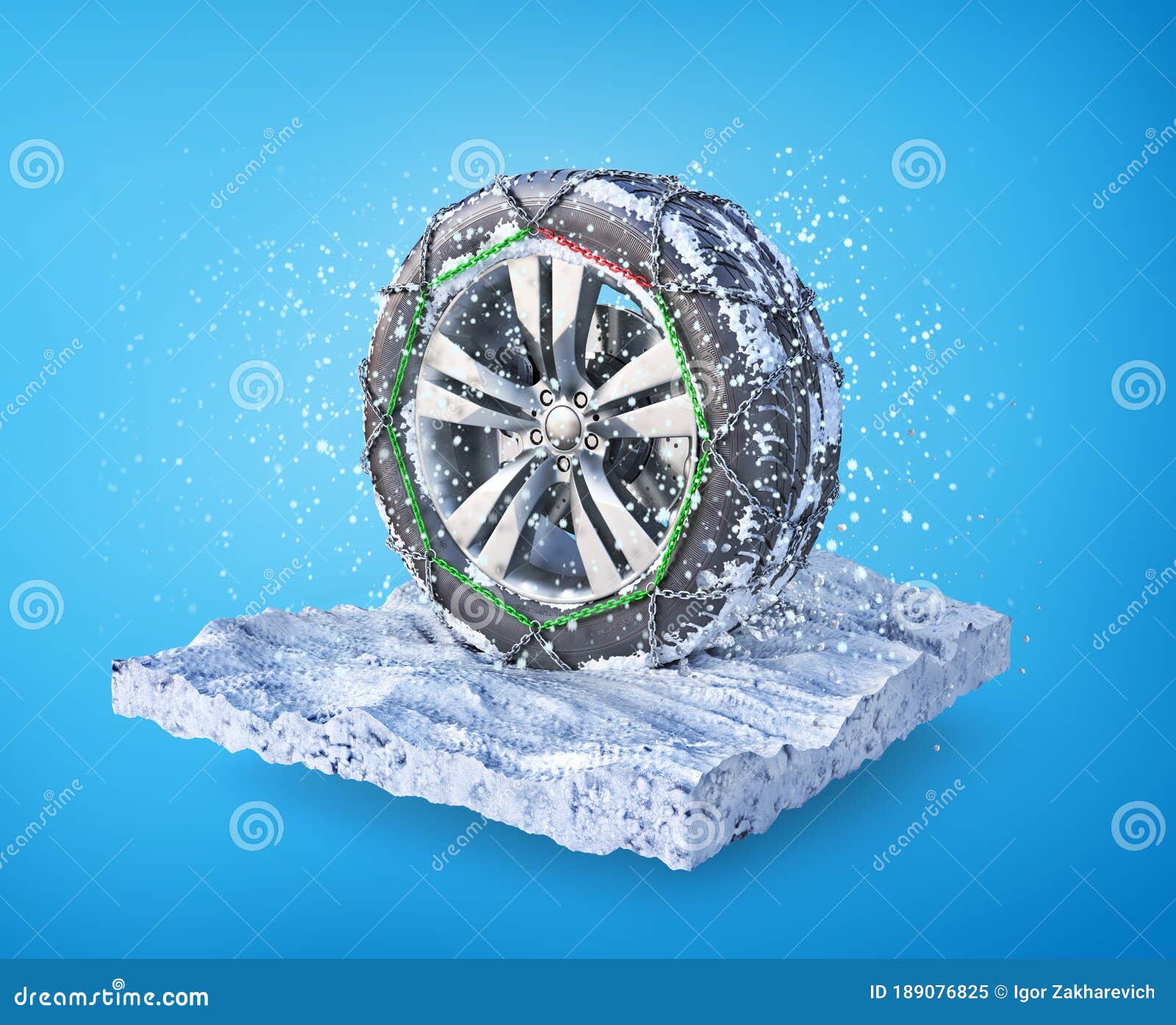 Winter Wheel on the Piece of Snowy Ground. Stock Illustration ...