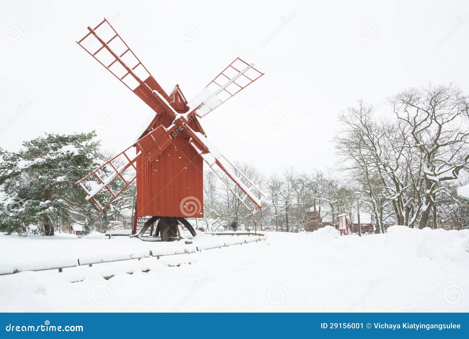 Winter windmill landscape stock image. Image of famous - 29156001