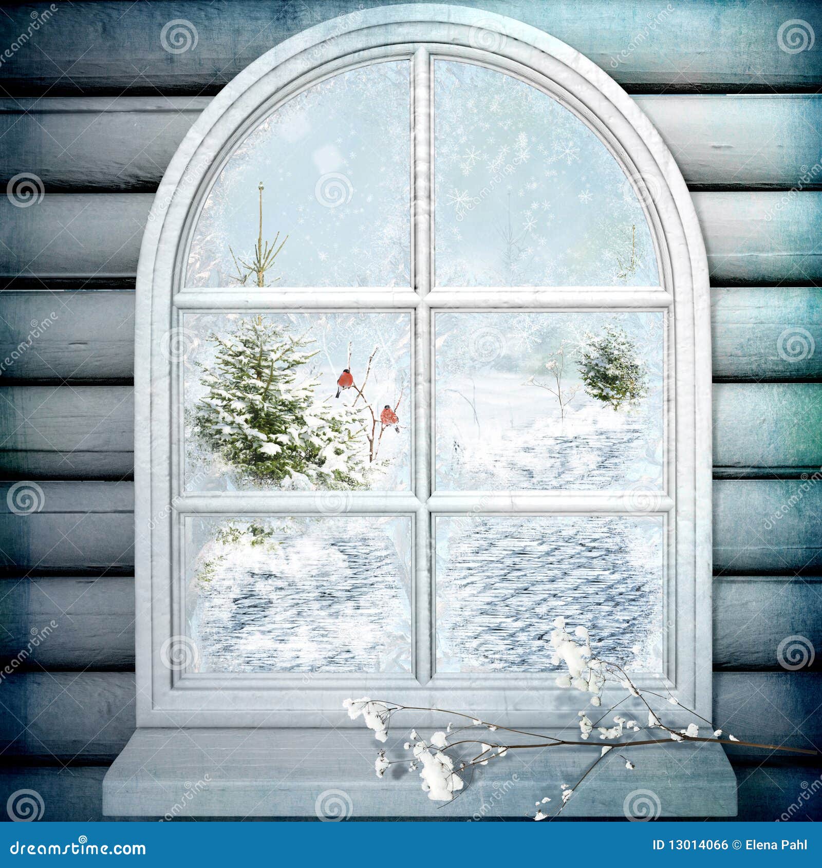 Winter window stock illustration. Illustration of texture - 13014066