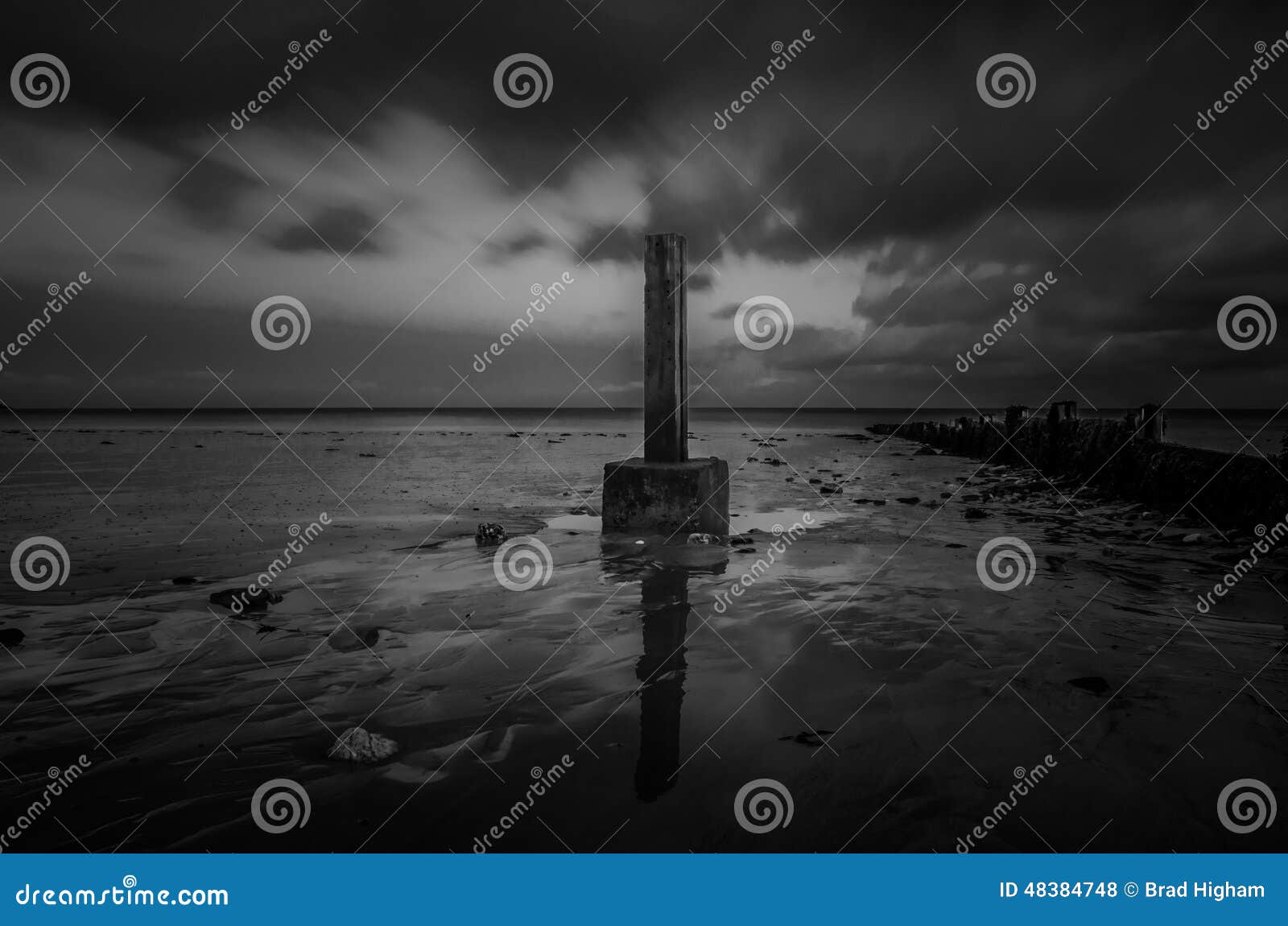 Winter Winds on Night Time Beach Stock Photo - Image of clouds, beach ...