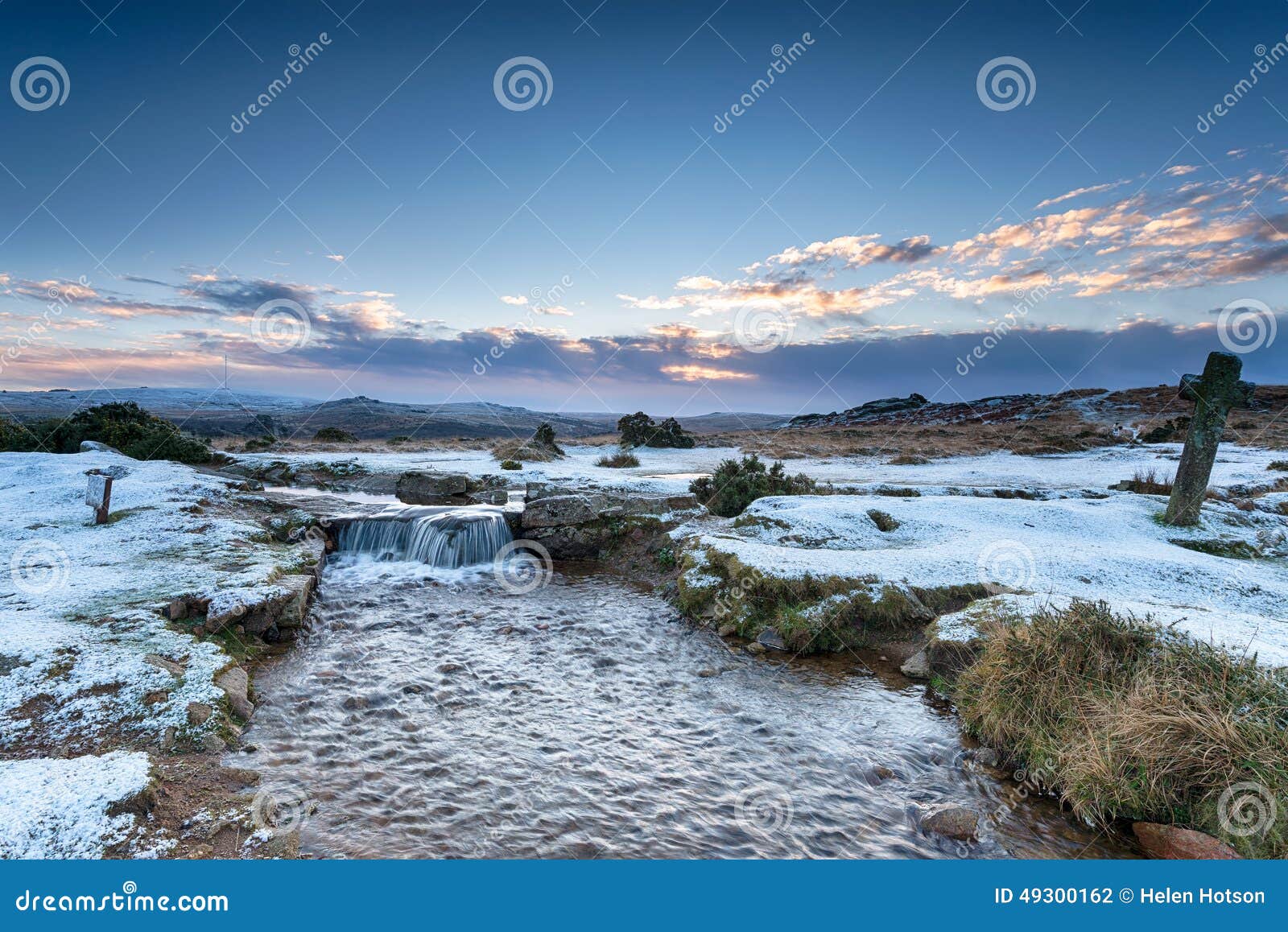 Winter at Windy Post stock photo. Image of river, moorland - 49300162