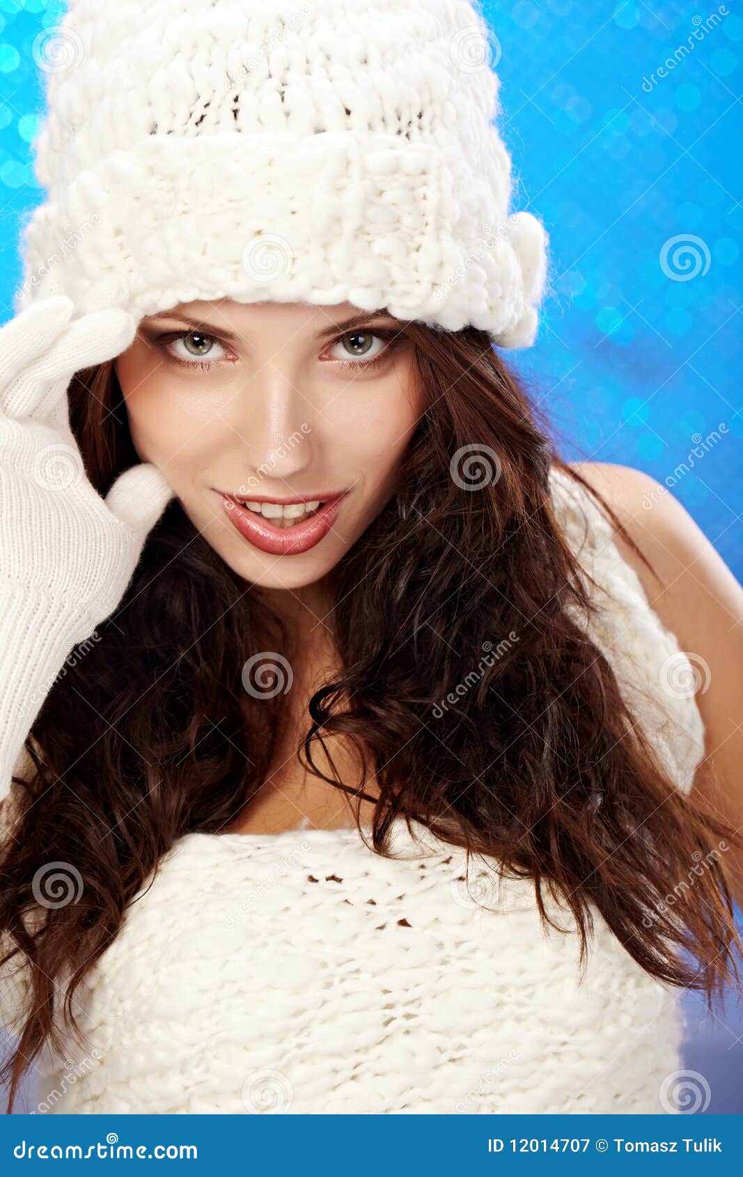 WInter woman portrait stock image. Image of fashion, feather - 12014707