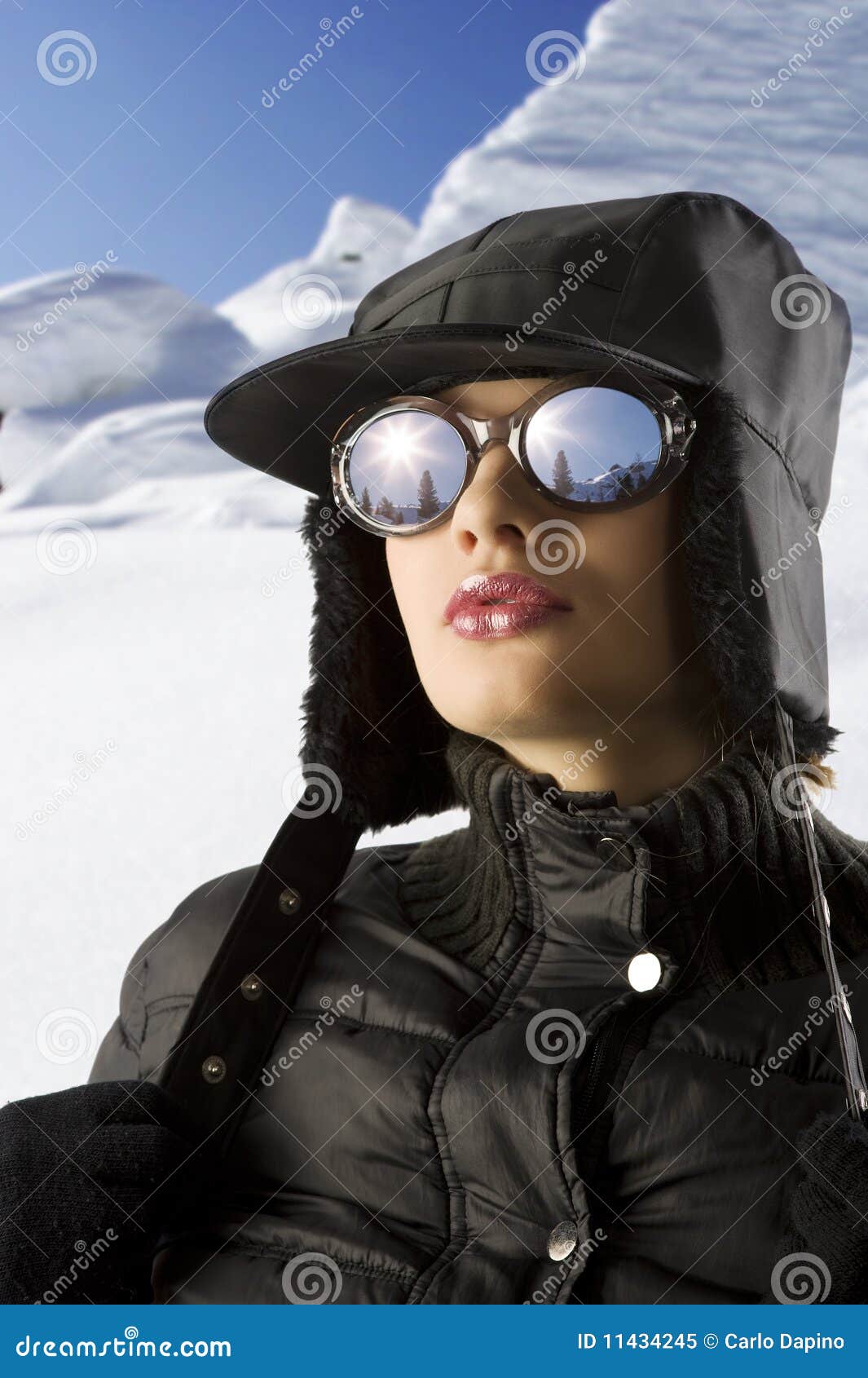 Winter woman in the snow stock image. Image of attractive - 11434245