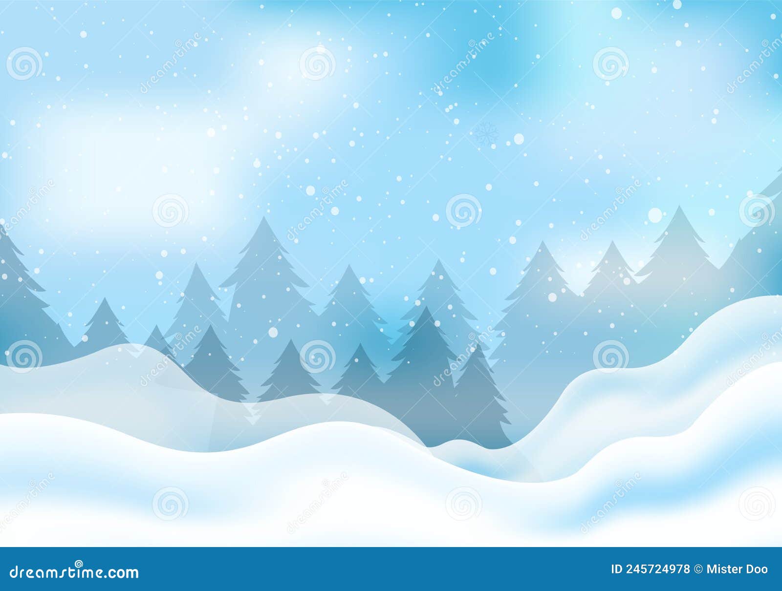 Winter Wonderland Backgrounds Vector. Amazing Winter Background of ...