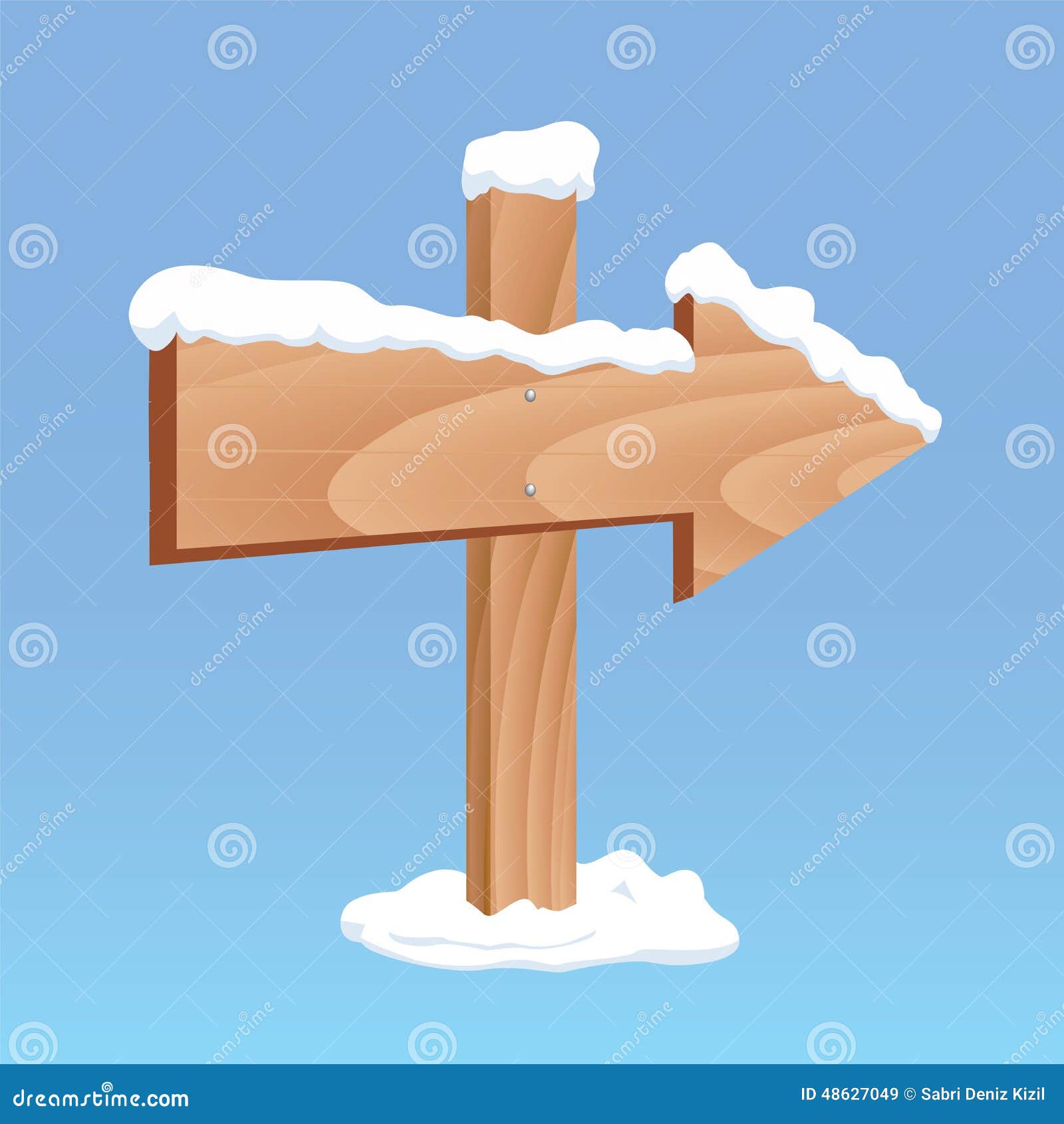 Winter wooden arrow board stock vector. Illustration of destination ...