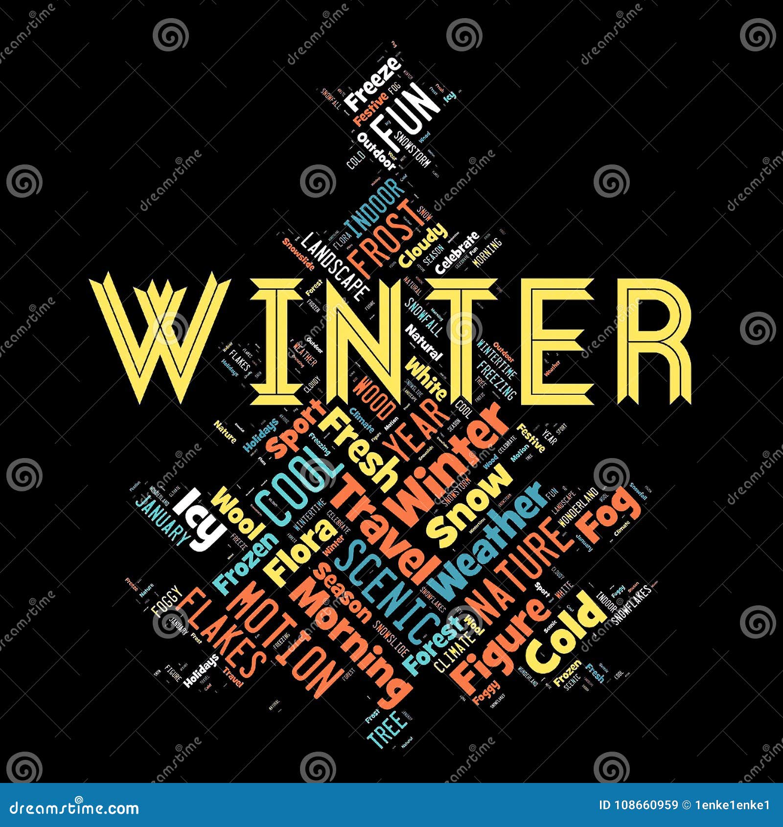 Winter Word Cloud Collage , Concept As Background Stock Illustration ...