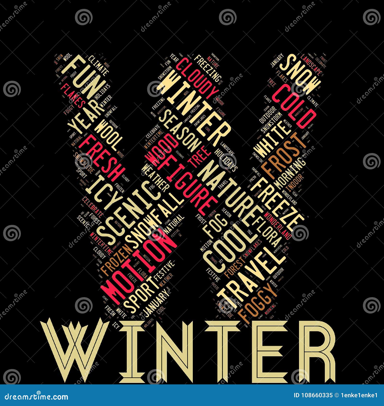 Winter Word Cloud Collage , Concept As Background Stock Illustration ...