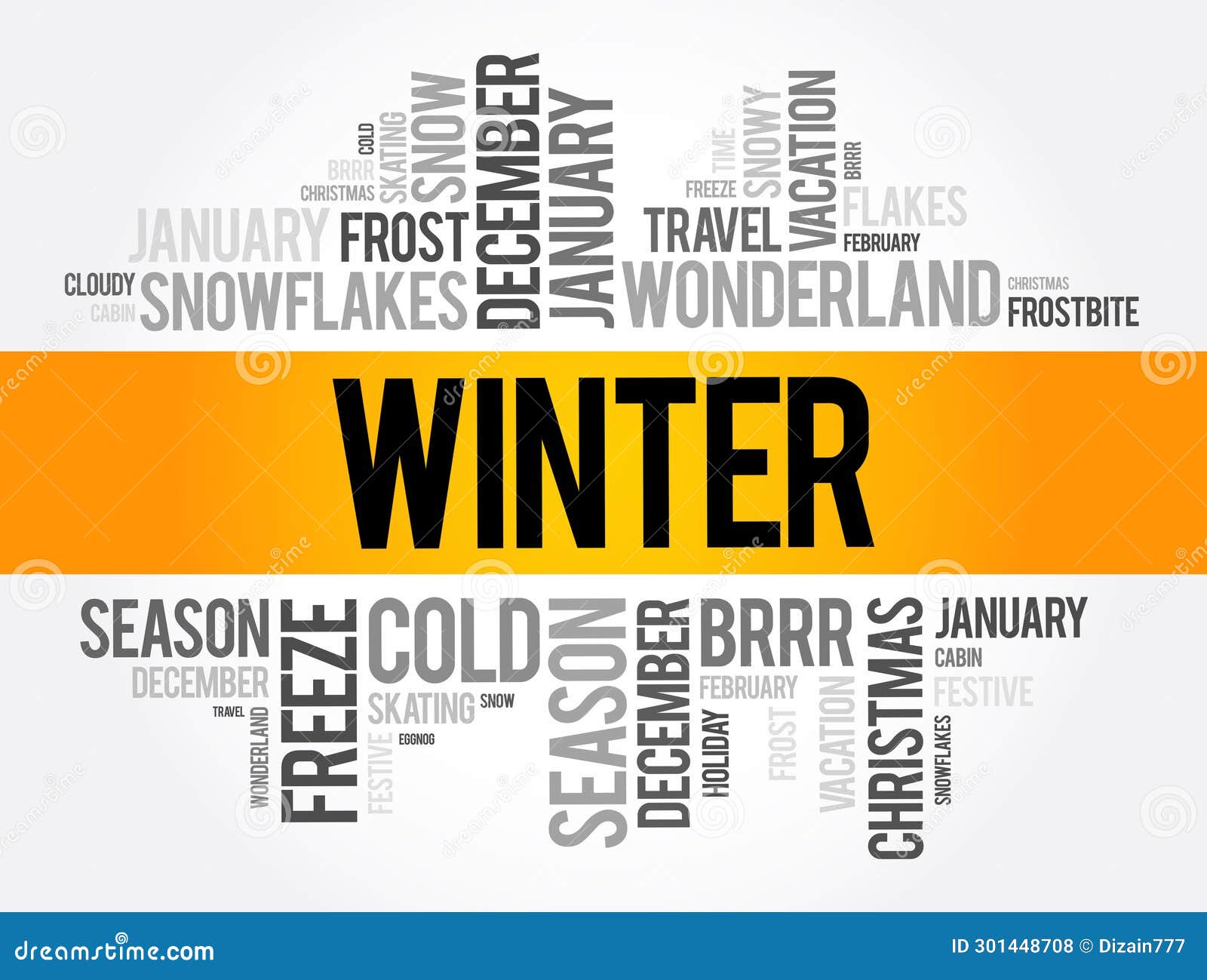 Winter Word Cloud Collage, Concept Background Stock Illustration ...