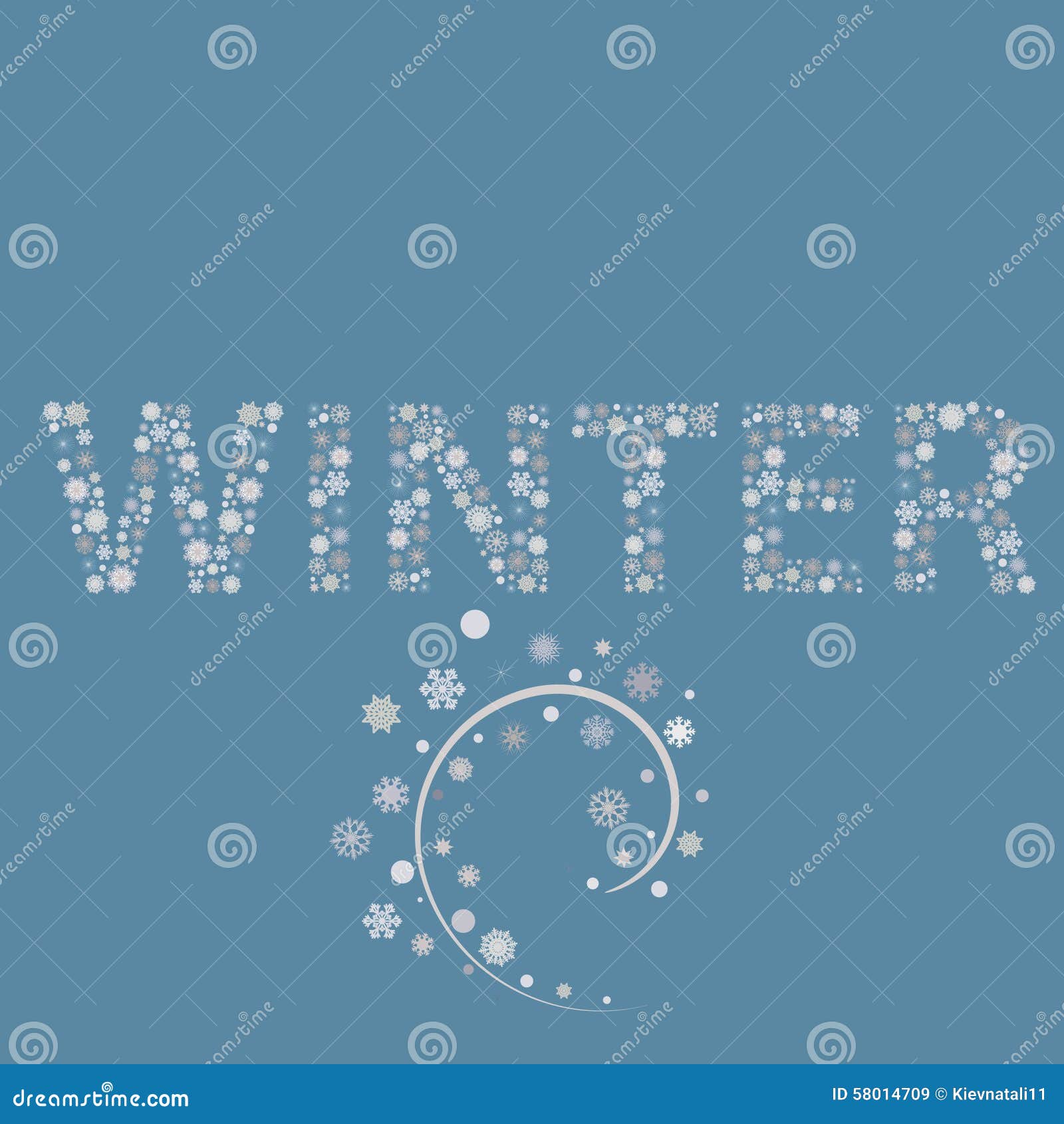 Winter word stock vector. Illustration of elements, snowstorm - 58014709