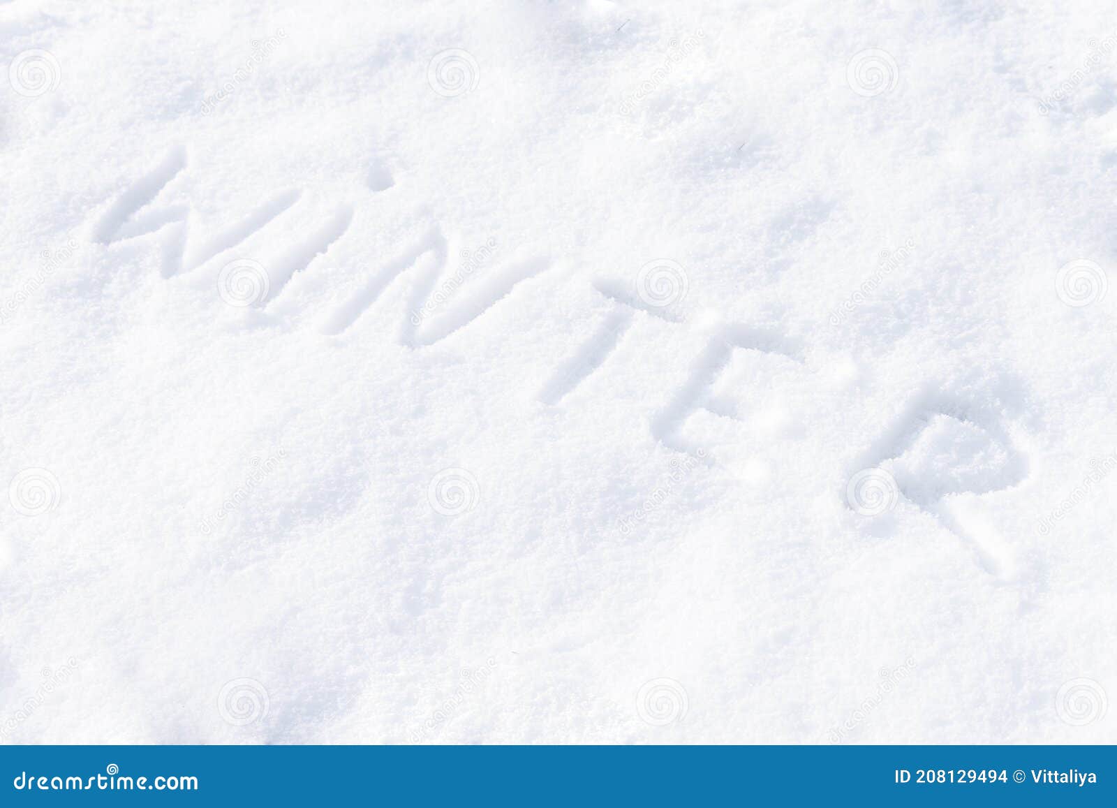 Winter Word Written on Snow. Winter Season Concept Stock Photo - Image ...