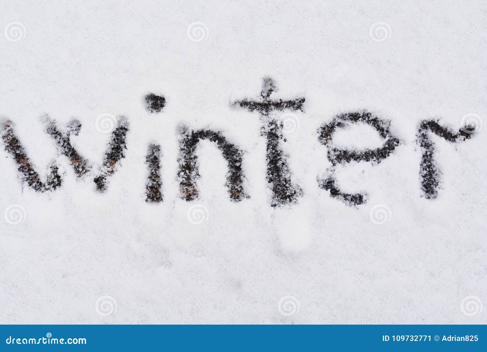 Winter Written in Snow Background Stock Image - Image of january, fresh ...