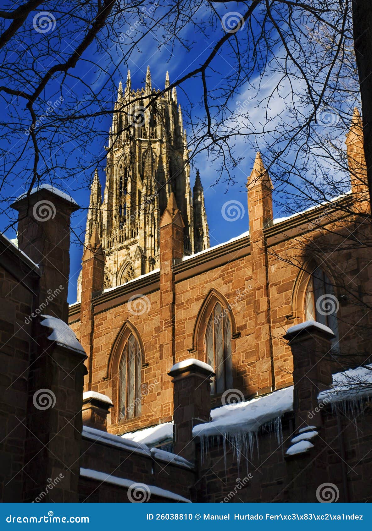 Winter in Yale stock photo. Image of snow, cold, education - 26038810