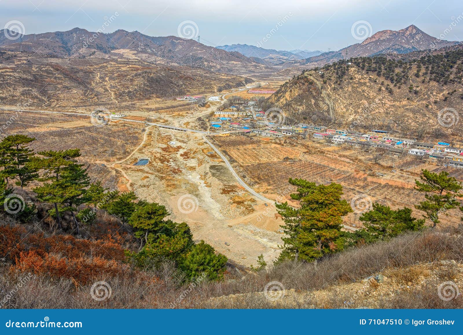 Winter Yanshan Mountains stock photo. Image of cloudy - 71047510