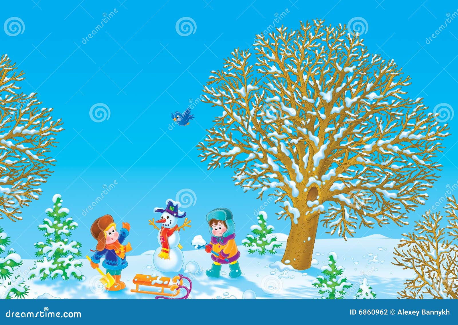 Winterferien stock abbildung. Illustration von park, weihnachten - 6860962