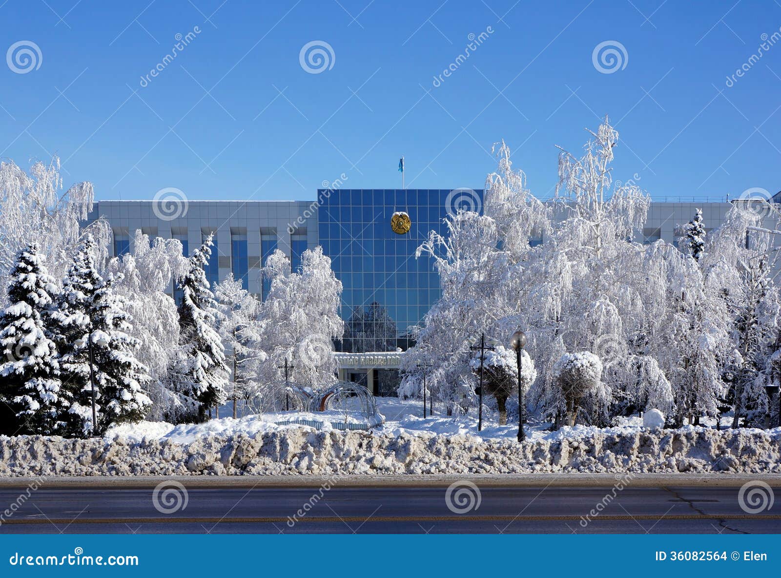 Winterlandschaft, Uralsk, West-Kasachstan Stockfoto - Bild von eisig ...