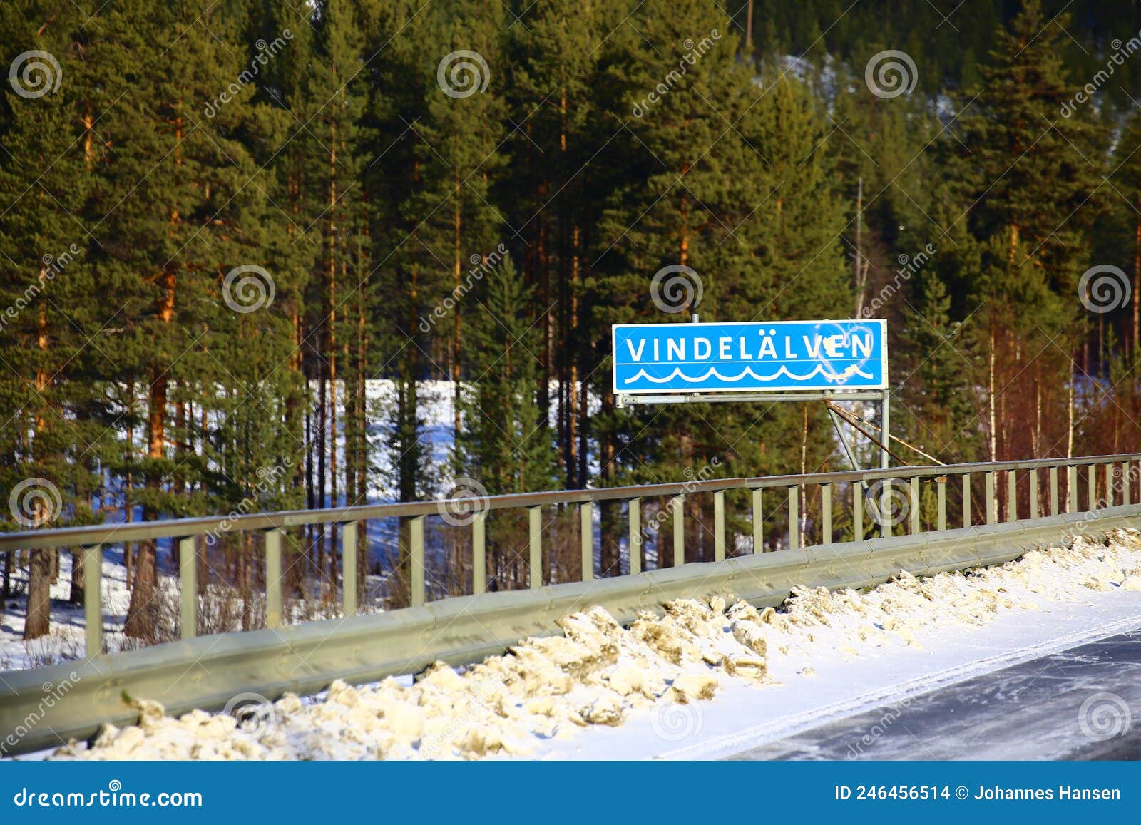 Winterly Bridge Over the Swedish River Vindelalven - Vindel River Stock ...