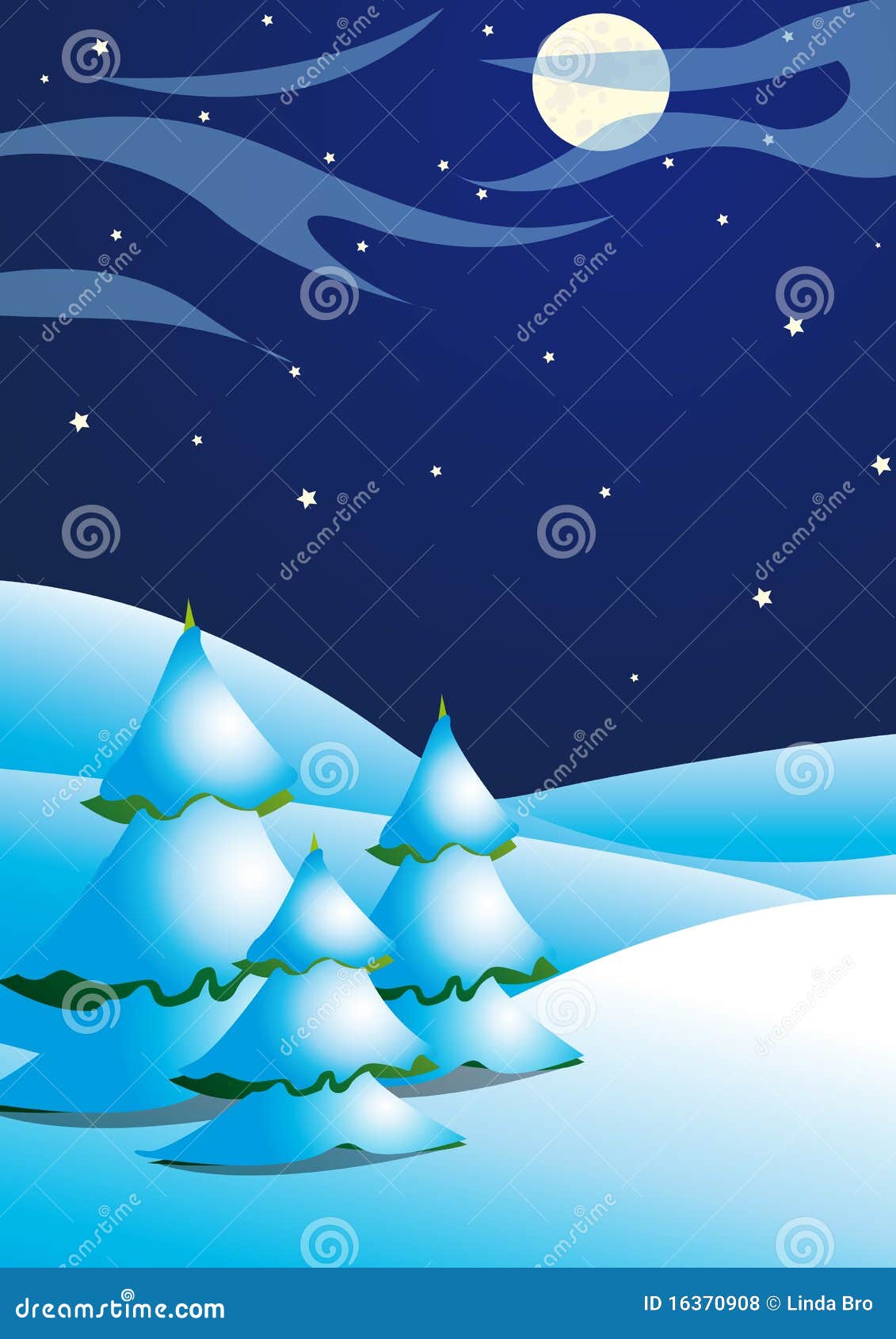 Winternight stock vector. Illustration of coldness, november - 16370908