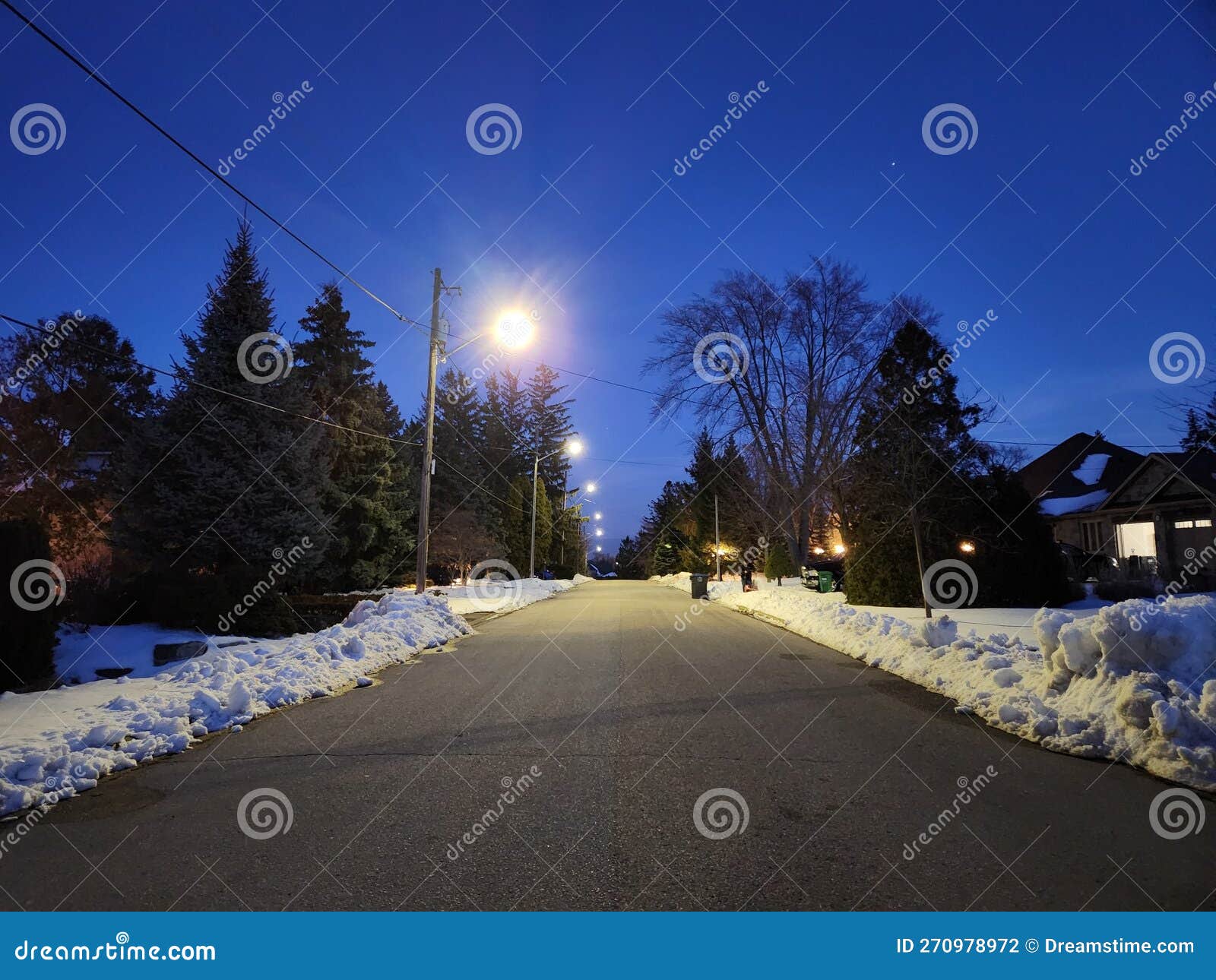 Winters Evening Night stock photo. Image of sunset, light - 270978972