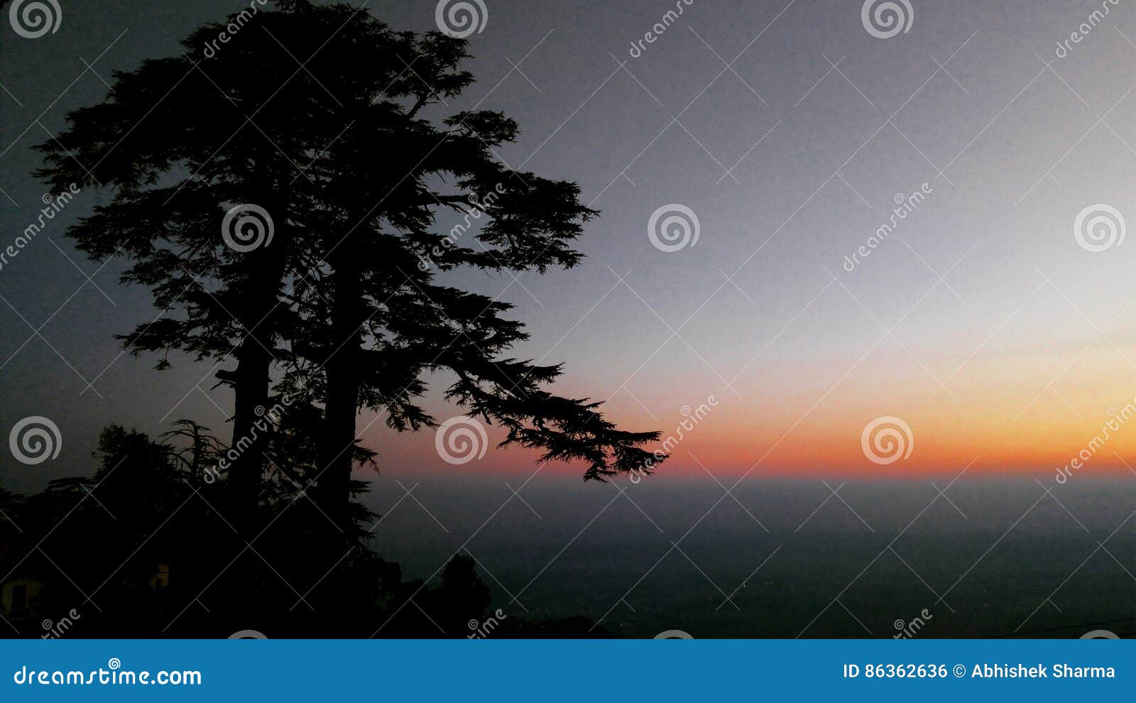 Winters in mussoorie stock photo. Image of sunset, nightlife - 86362636