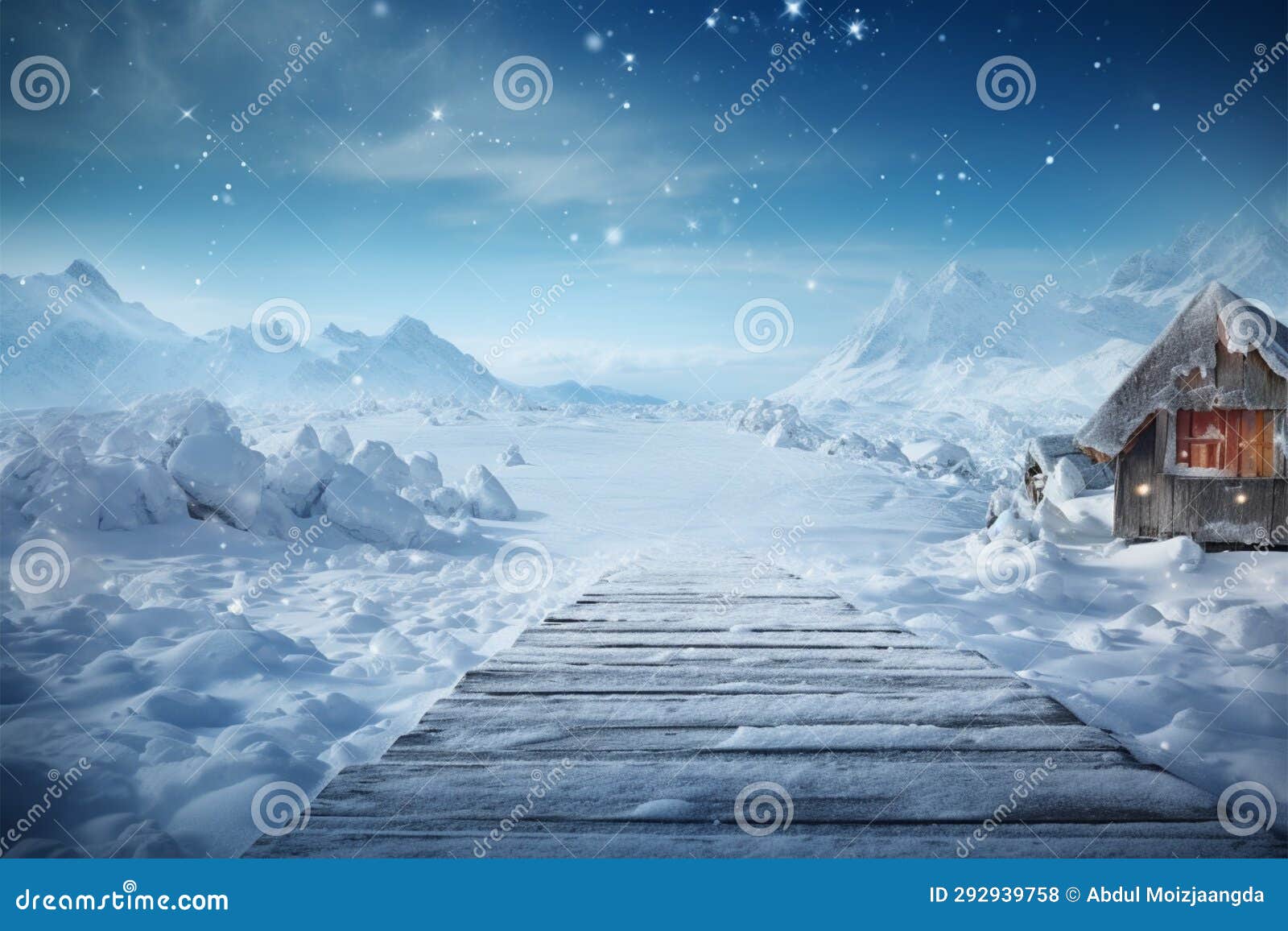 Winters Open Expanse with a Pristine Ice Road As a Backdrop Stock ...