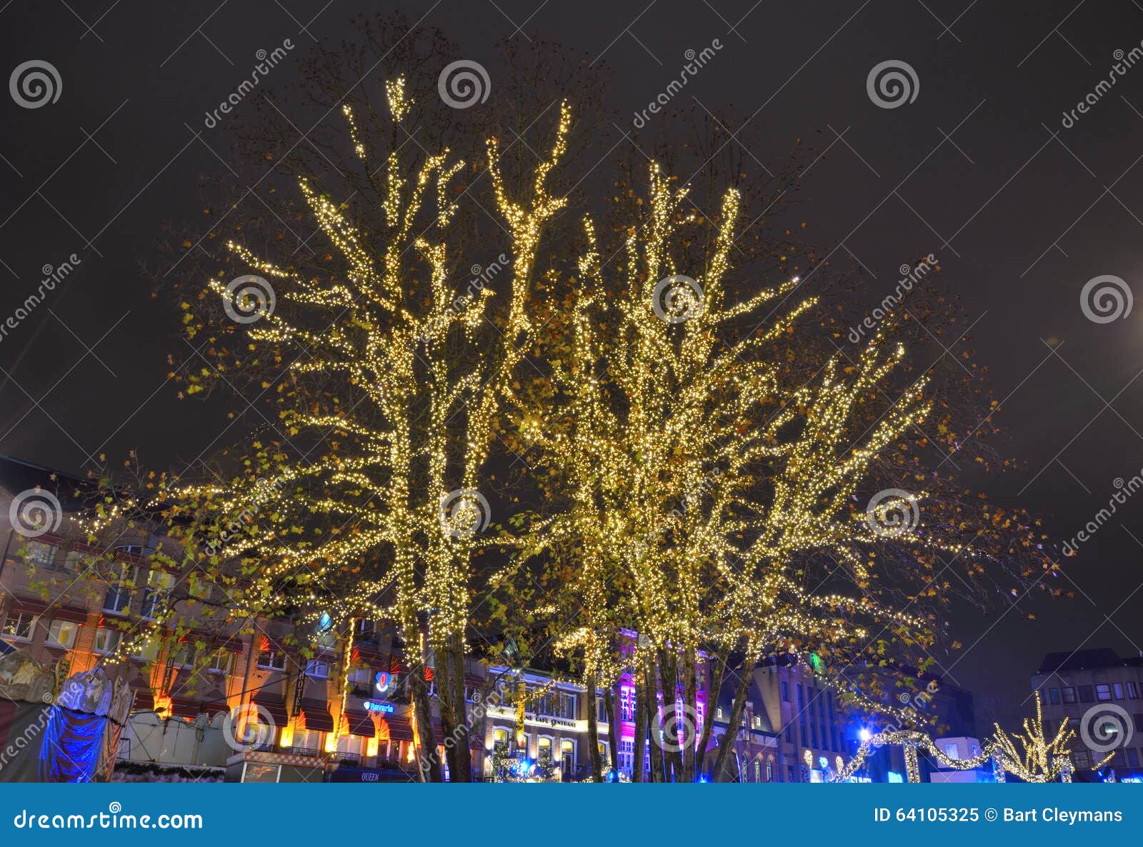 Winterscene, Tree with Christmas-lights Editorial Image - Image of ...