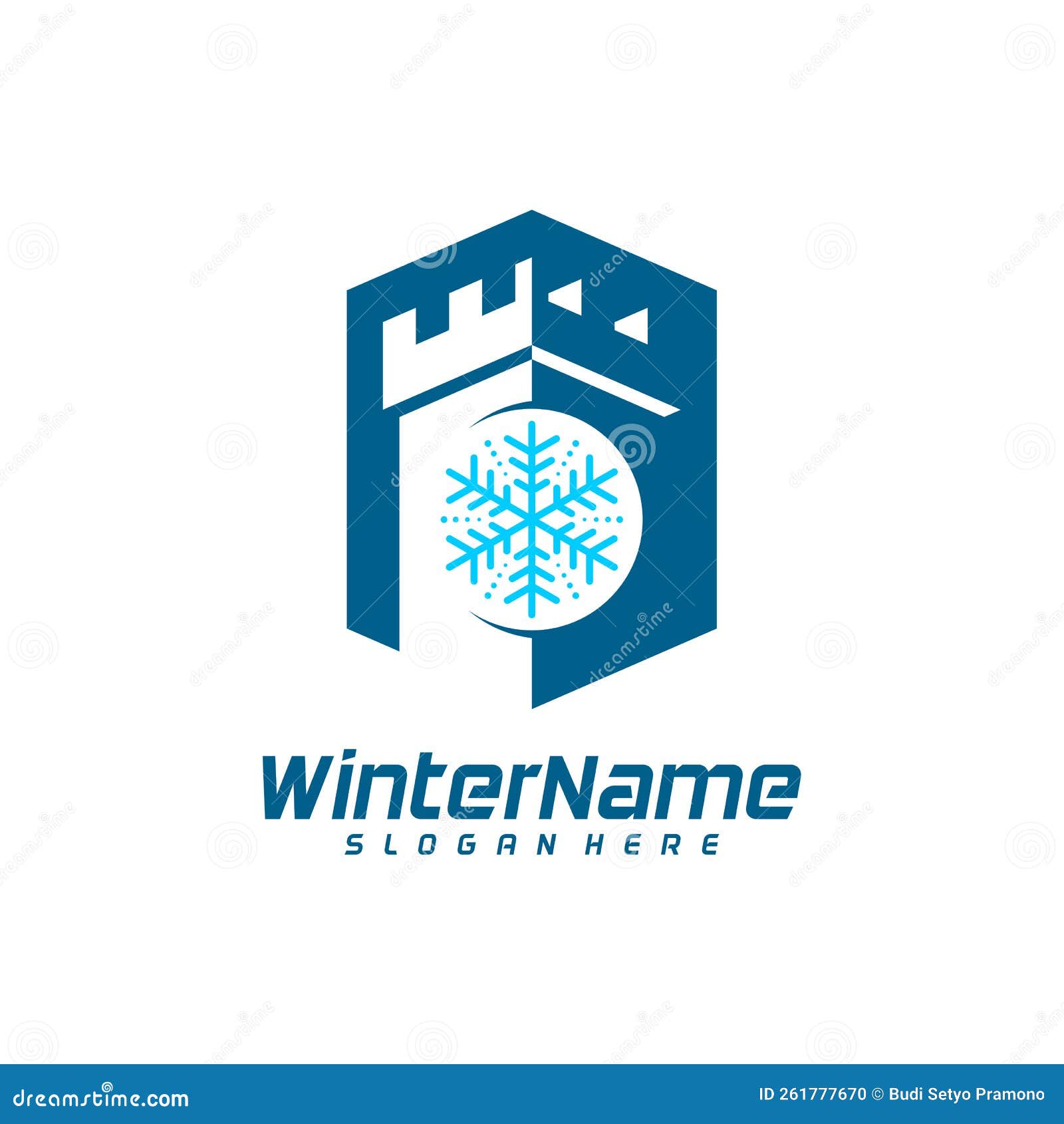 Winterschloss-Logo-Vorlage Schnee-Logo-Design Stock Abbildung ...