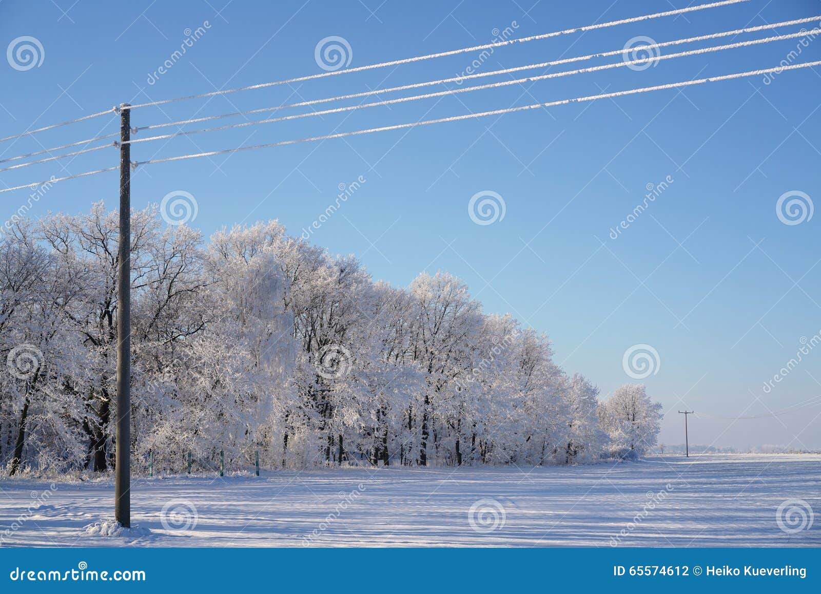Wintertime stock photo. Image of pole, freezing, pylon - 65574612