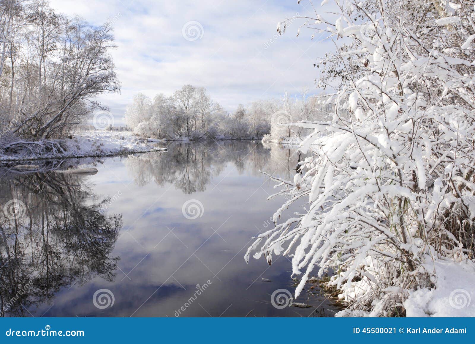 Wintery view stock image. Image of northern, reflections - 45500021