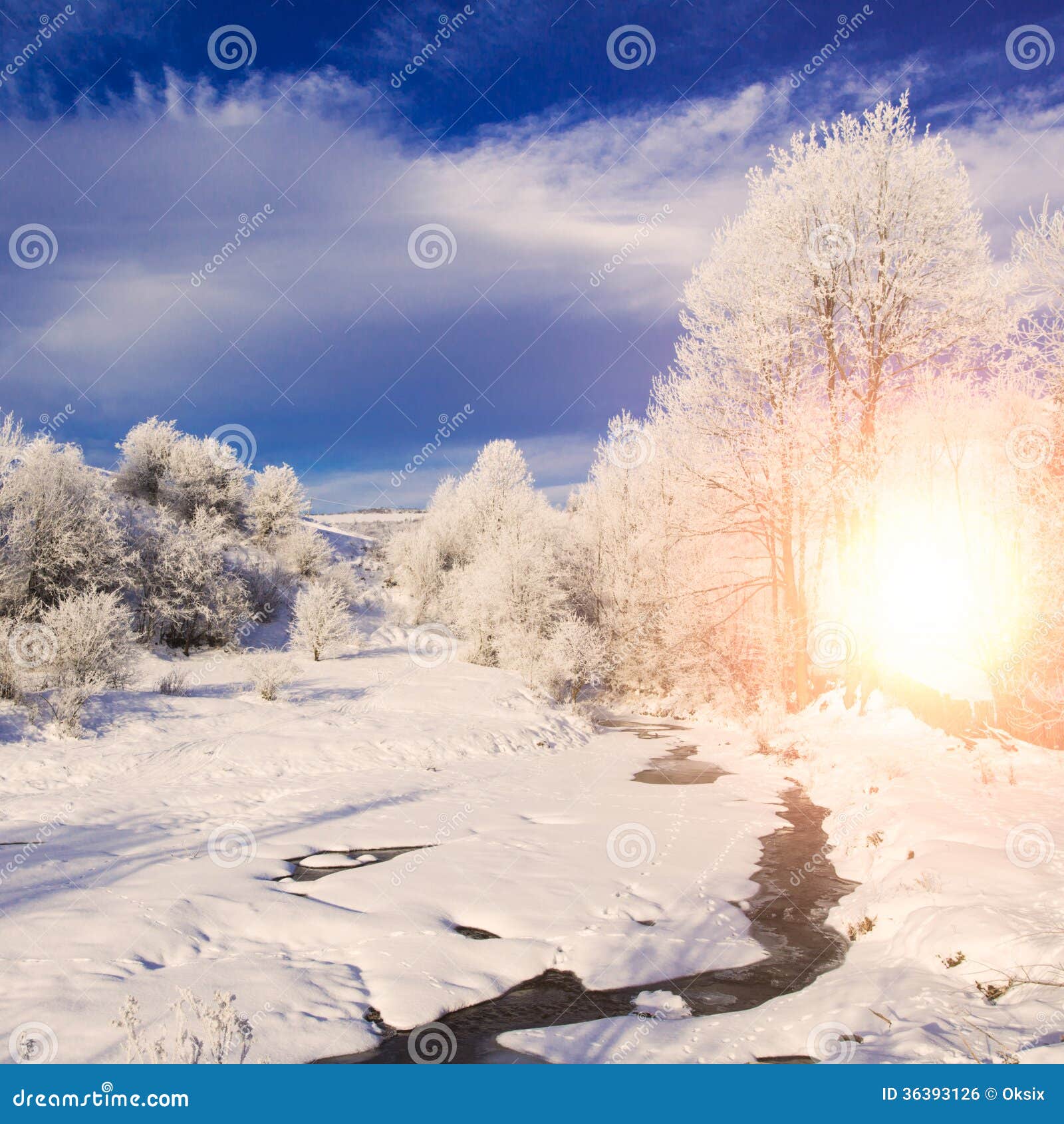 Wintre landscape stock photo. Image of country, frosty - 36393126