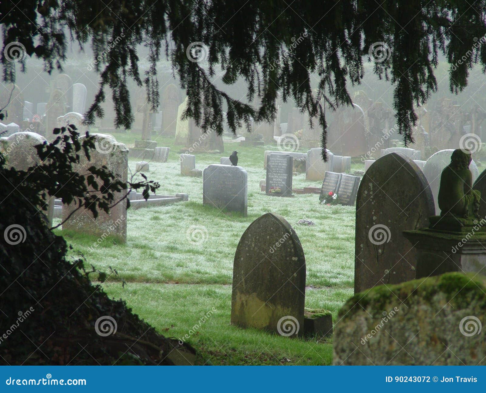 Wintry Morning Graveyard stock photo. Image of buried - 90243072