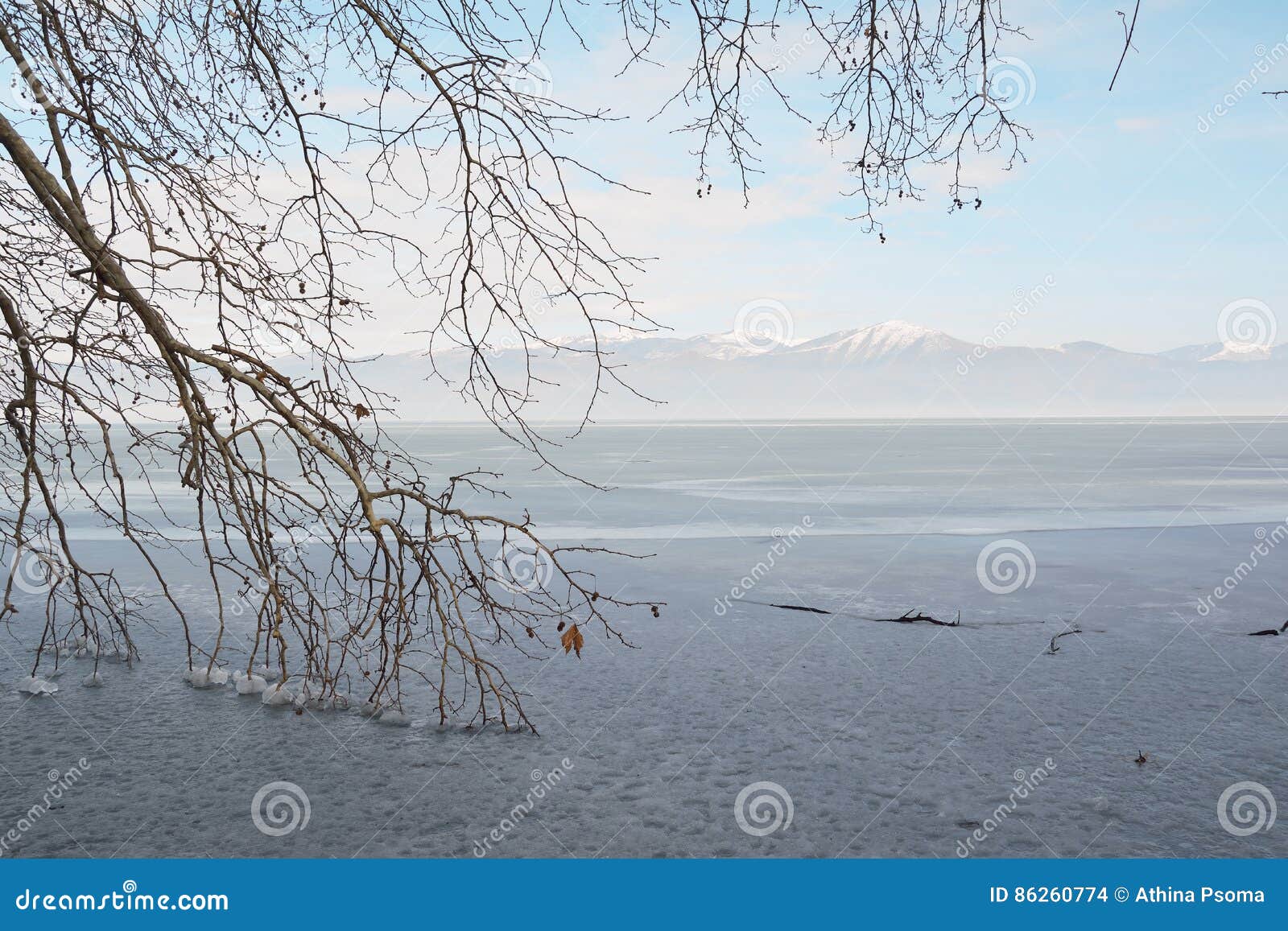 Wintry scenery in lake stock photo. Image of lakeside - 86260774