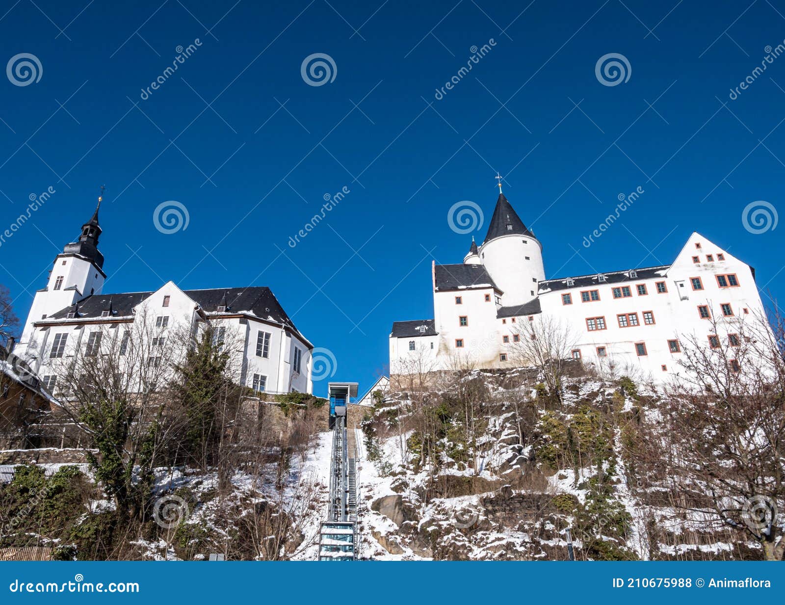Wintry View of Schwarzenberg Castle in the Ore Mountains Stock Photo ...
