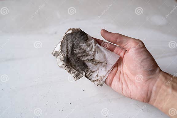Wipe the Dust Off the Floor with Tissue Paper Stock Image - Image of ...