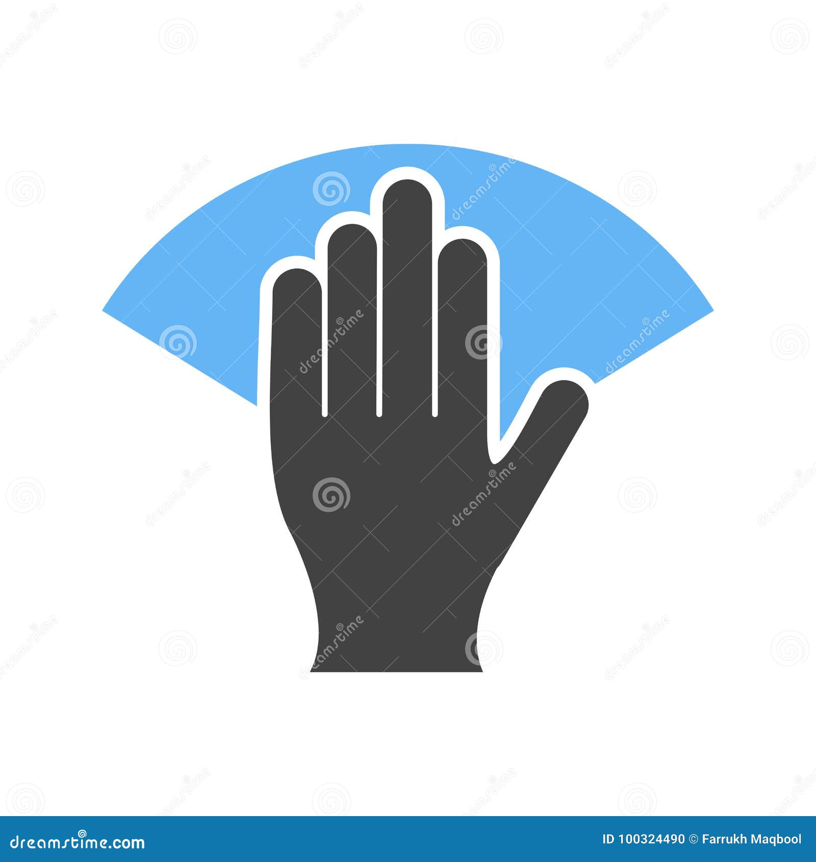 Wipe with Hand stock vector. Illustration of vector - 100324490