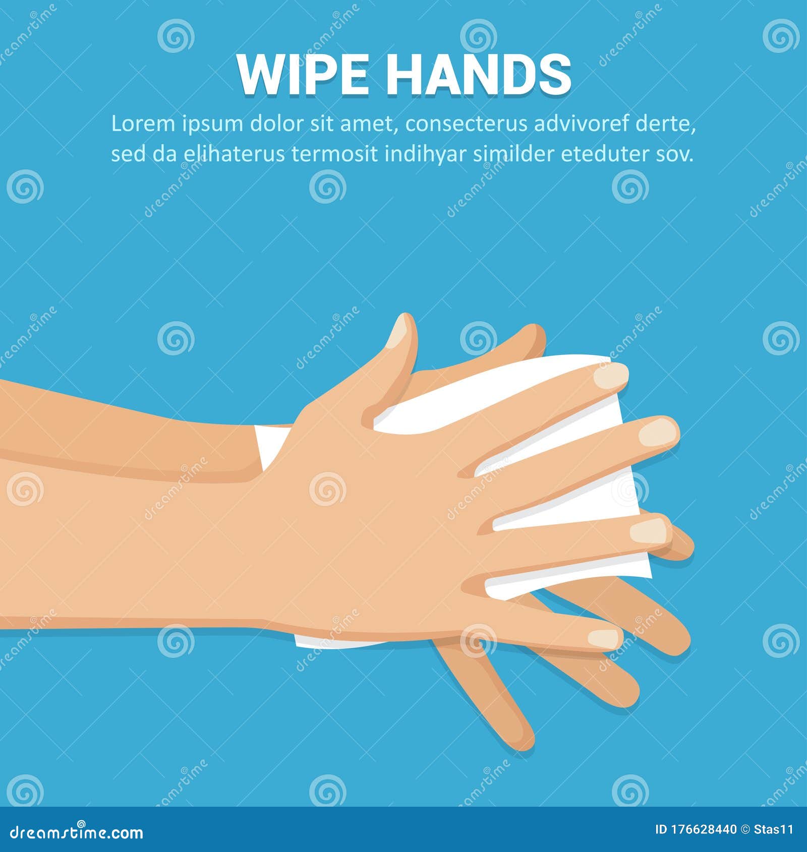 Wipe Hands And Fingers Towel After Procedure Washing, Sanitary Hygiene ...