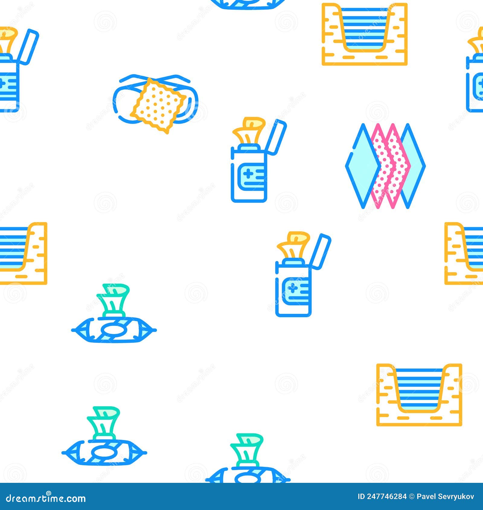 Wipe Hygiene Accessory Vector Seamless Pattern Stock Illustration ...