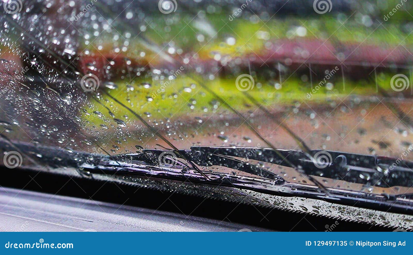 Wipe the Rain on the Windshield Stock Image - Image of auto, street ...