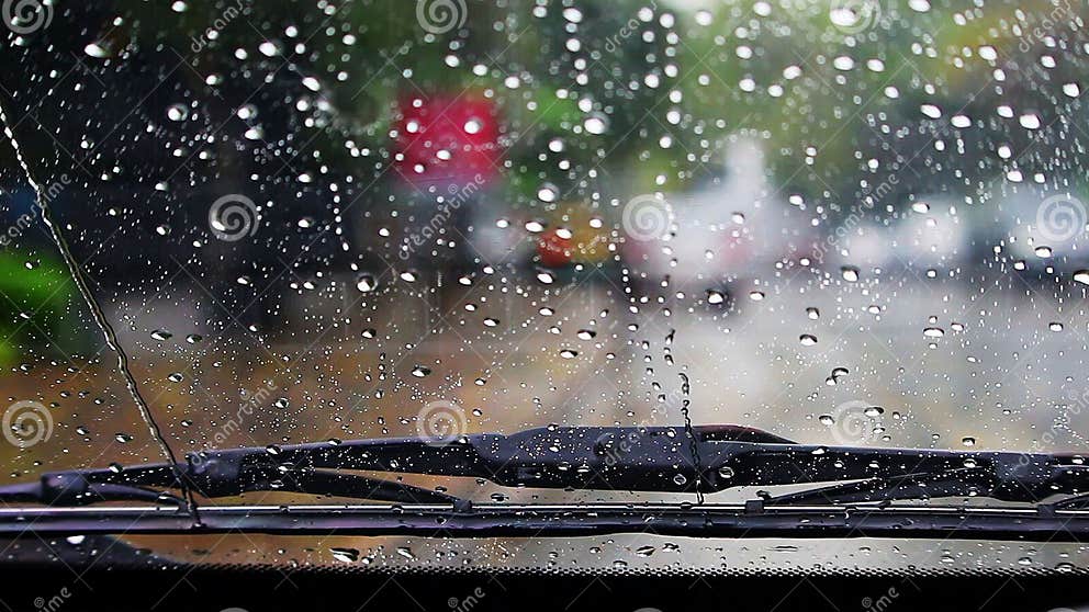 Wipe the Rain on the Windshield Stock Image - Image of wipers, rain ...