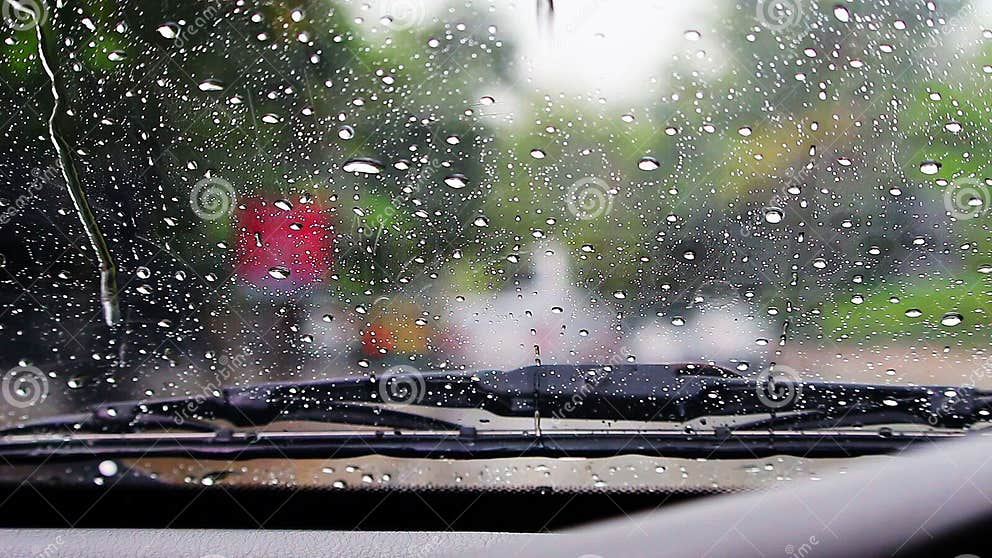 Wipe the Rain on the Windshield Stock Image - Image of inside ...