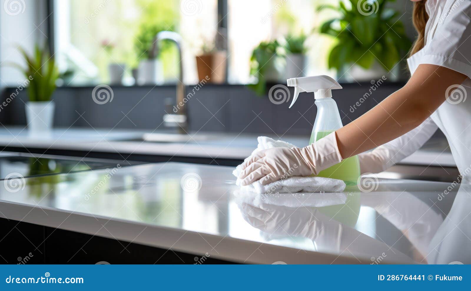 Wipe the Table from Dust Cleaning the Kitchen Generative Ai Stock ...