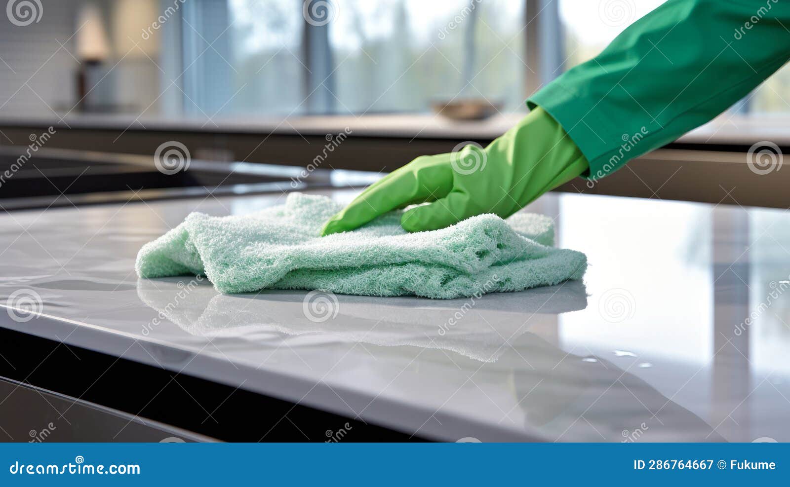 Wipe the Table from Dust Cleaning the Kitchen Generative Ai Stock ...