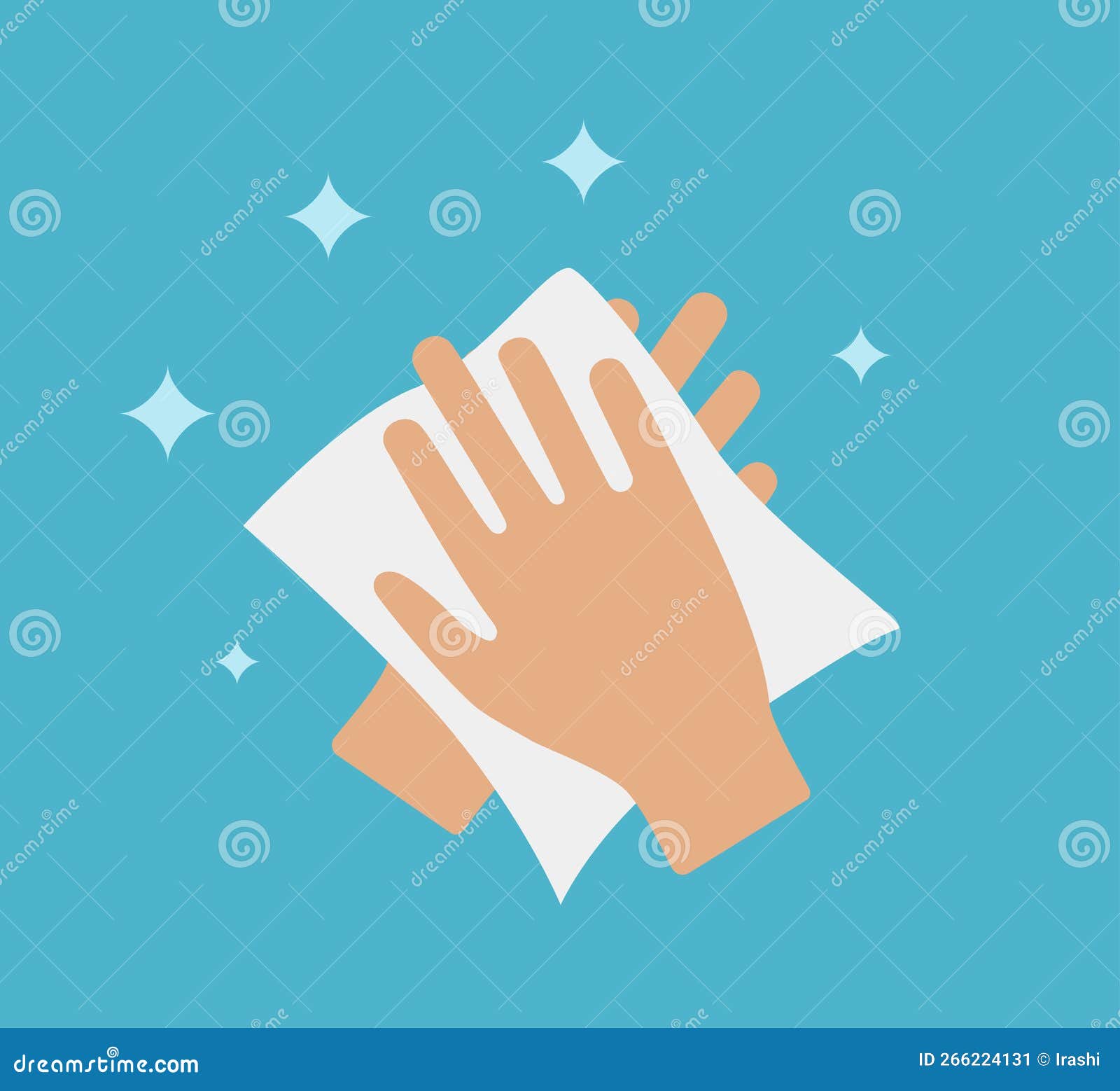 Wipe Your Hands With A Cloth Vector Illustration | CartoonDealer.com ...