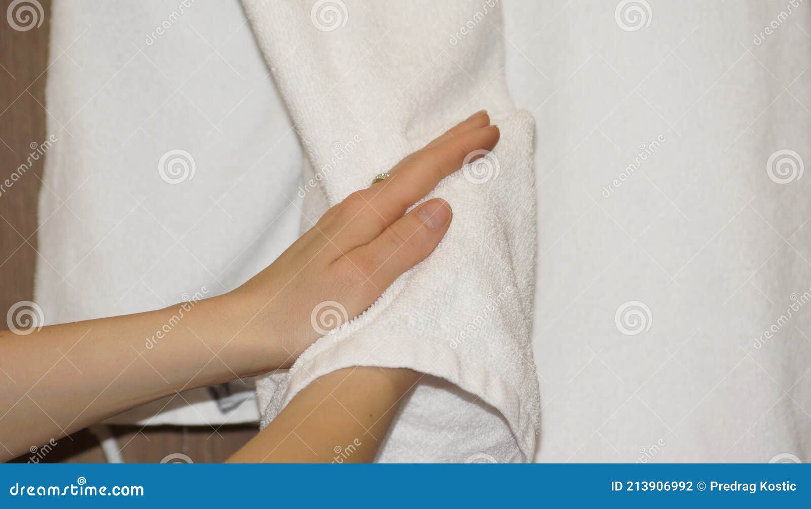 Wipe your hand . stock photo. Image of limb, textile - 213906992