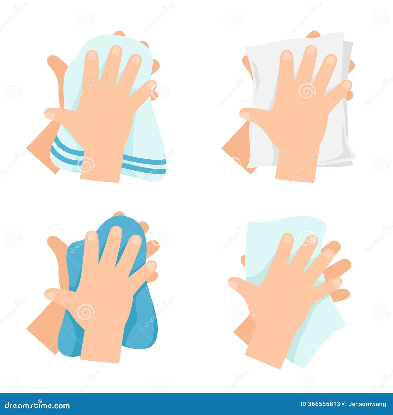 Wipe Your Hands With A Cloth Vector Illustration | CartoonDealer.com ...