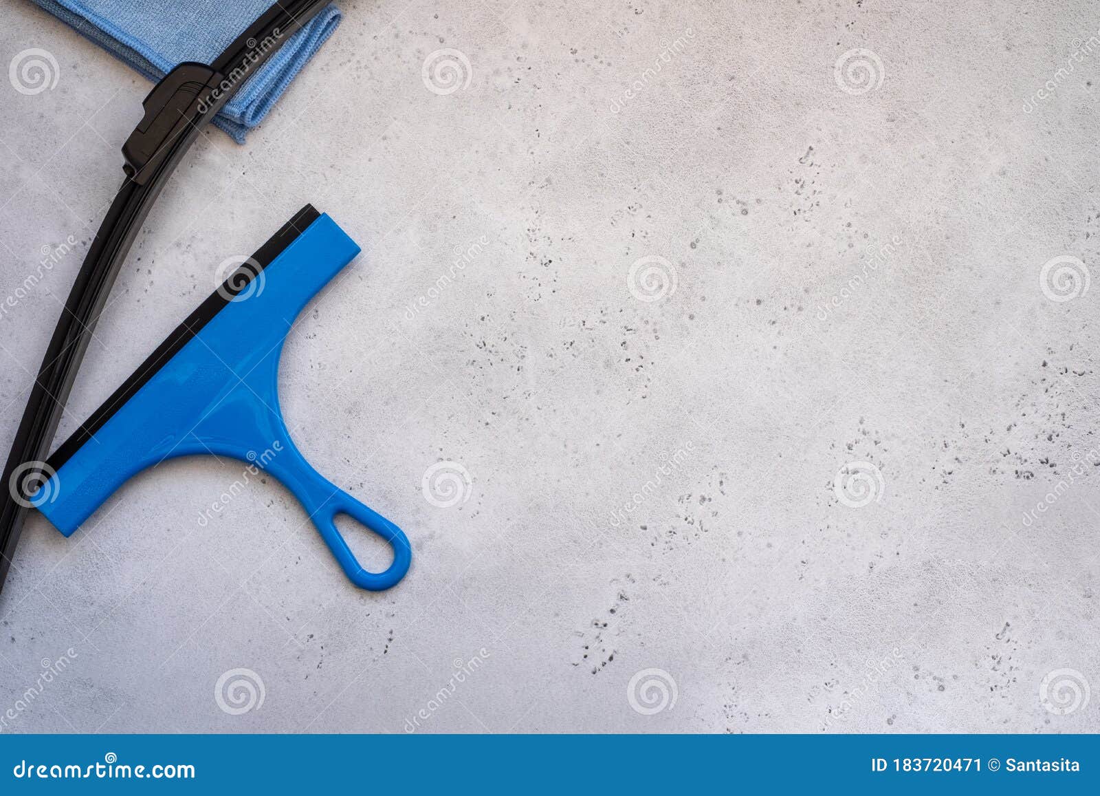 Wiper Blade, Glass Scraper and Microfiber Cloth Stock Image - Image of ...