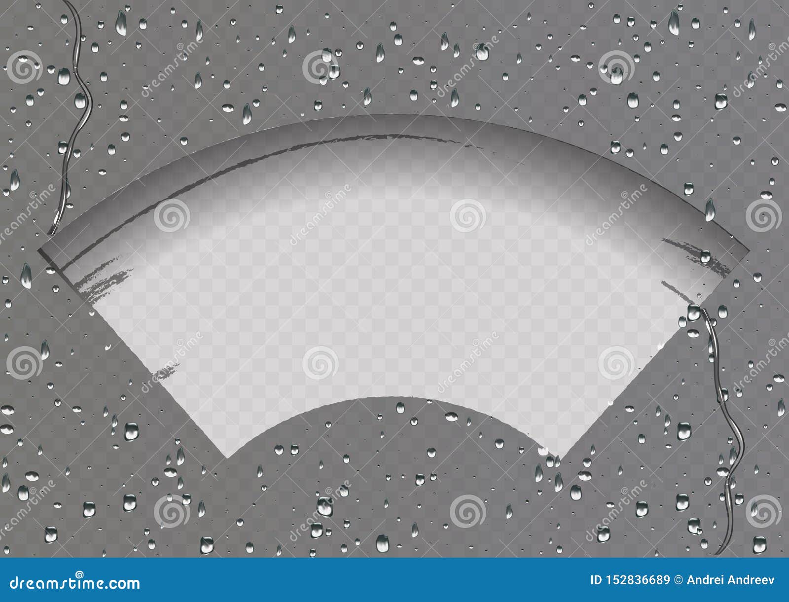 Wiper Cleans The Glass. Rain And Snow On Transparent Background ...