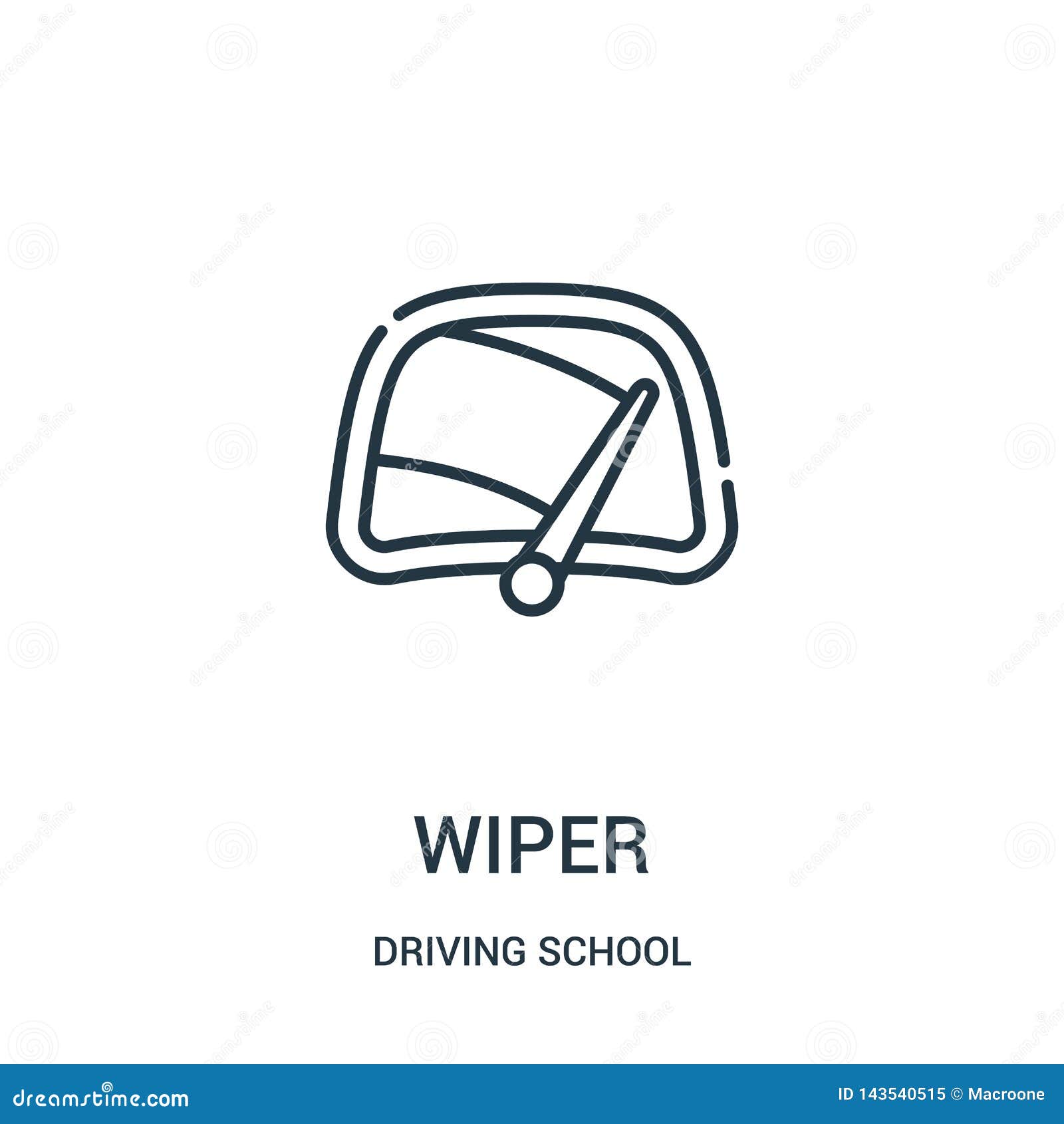 Wiper Icon Vector from Driving School Collection. Thin Line Wiper ...