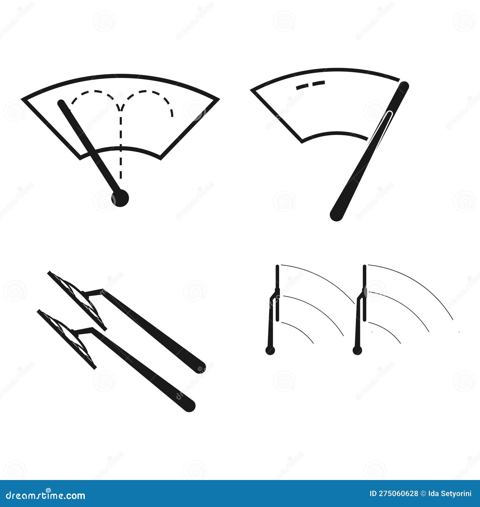 Wiper Icon Of 3 Types. Isolated Vector Sign Symbol. | CartoonDealer.com ...