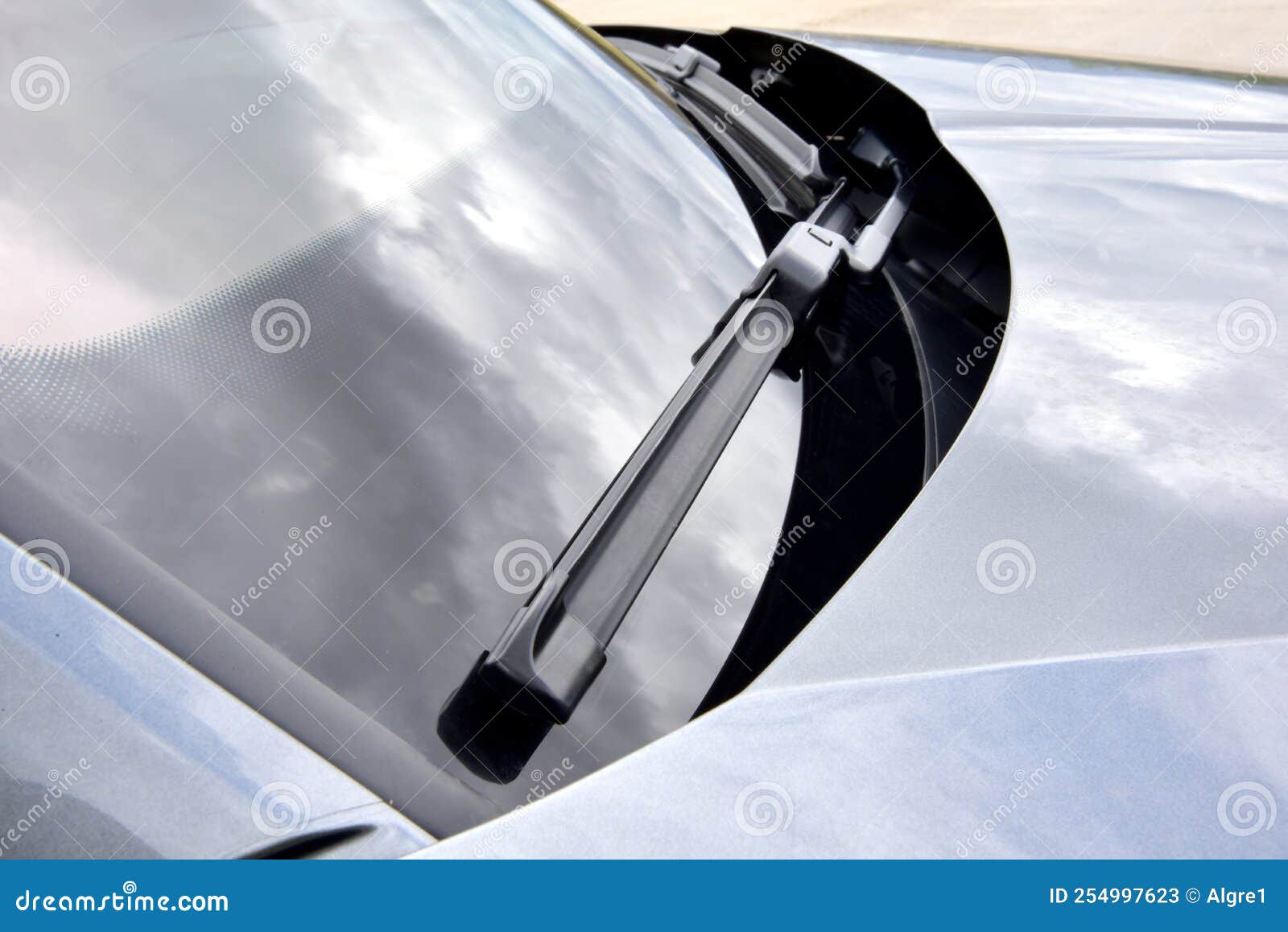 Wiper on the Front Windshield of a Passenger Car Stock Image - Image of ...